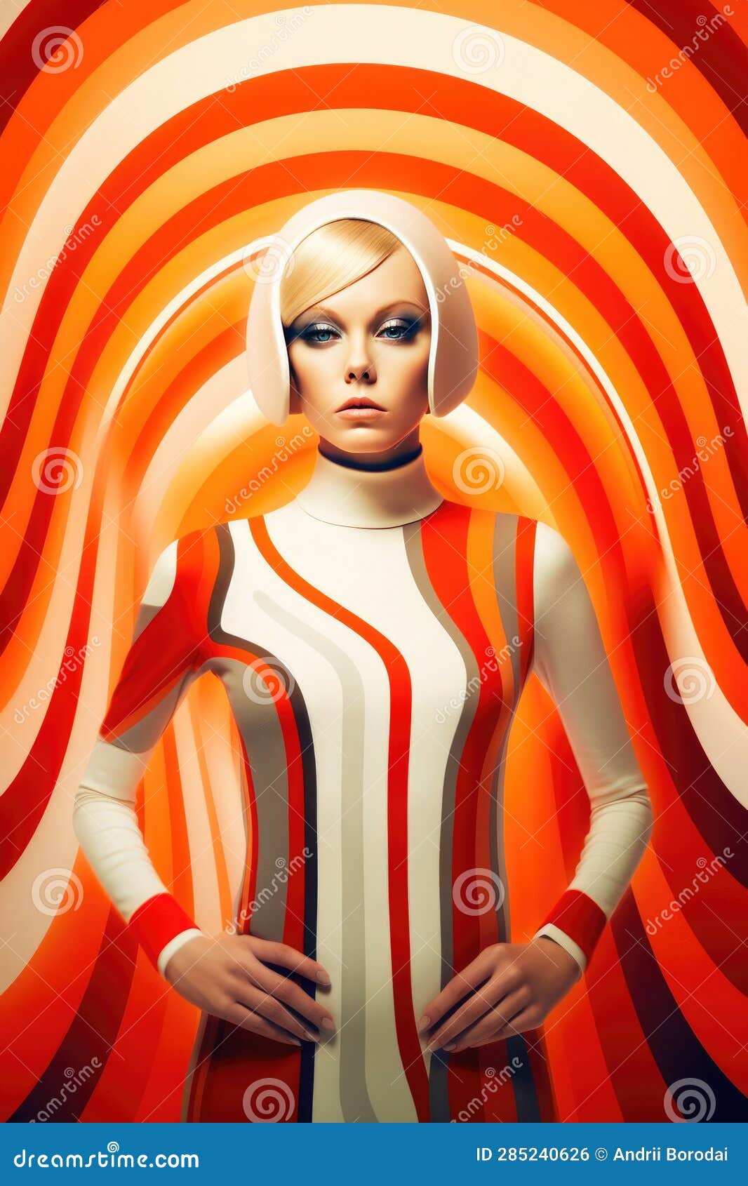 60s Mod Meets Space Age Chic. Generative AI. Stock Illustration ...