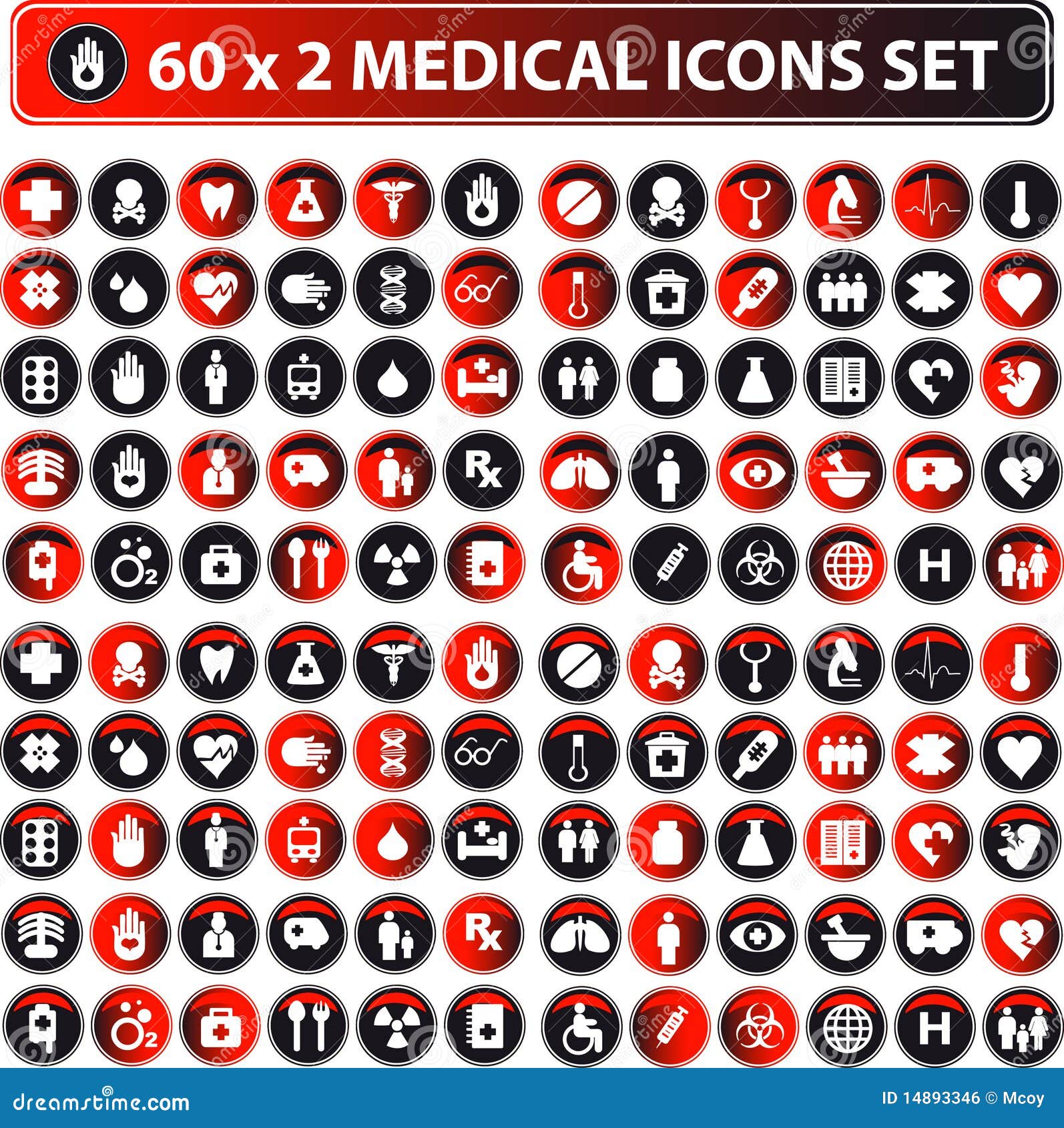 60x2 Shiny Medical Icons, Button Stock Illustration - Illustration of ...