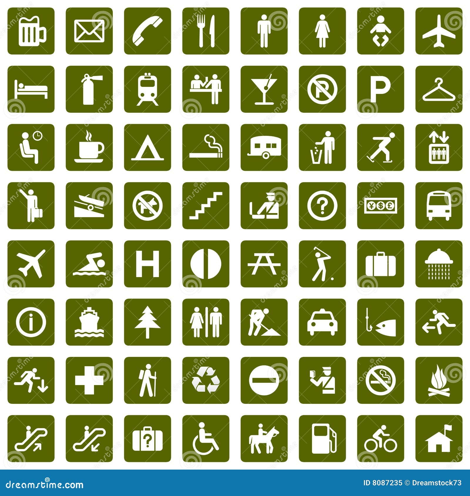 64 Different Pictograms Green Stock Vector - Illustration of spare ...