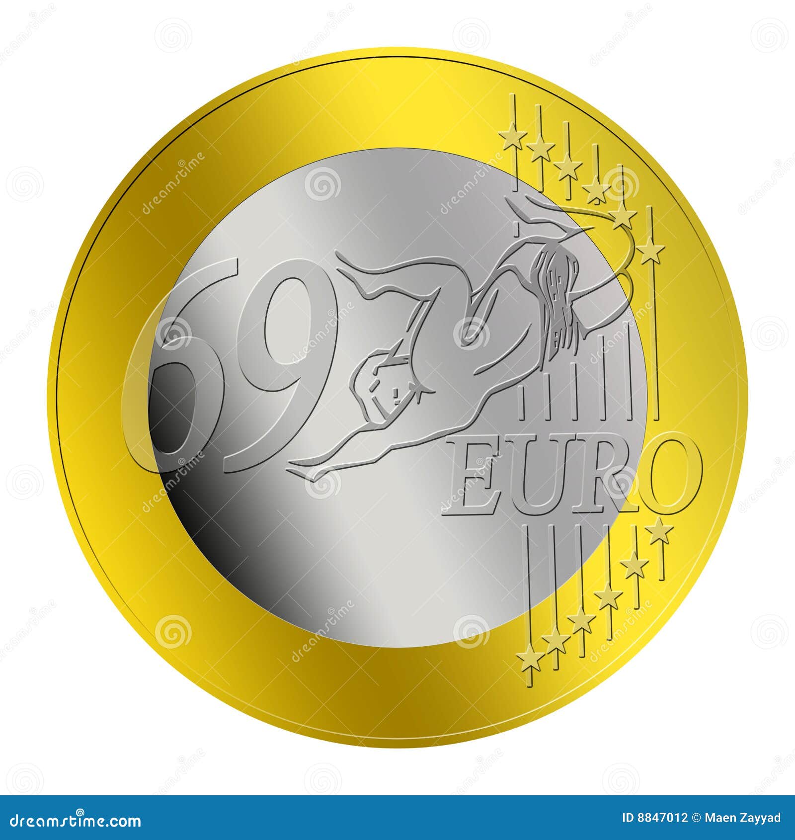 69 Erotic Euro Coin stock illustration. Illustration of nine - 8847012