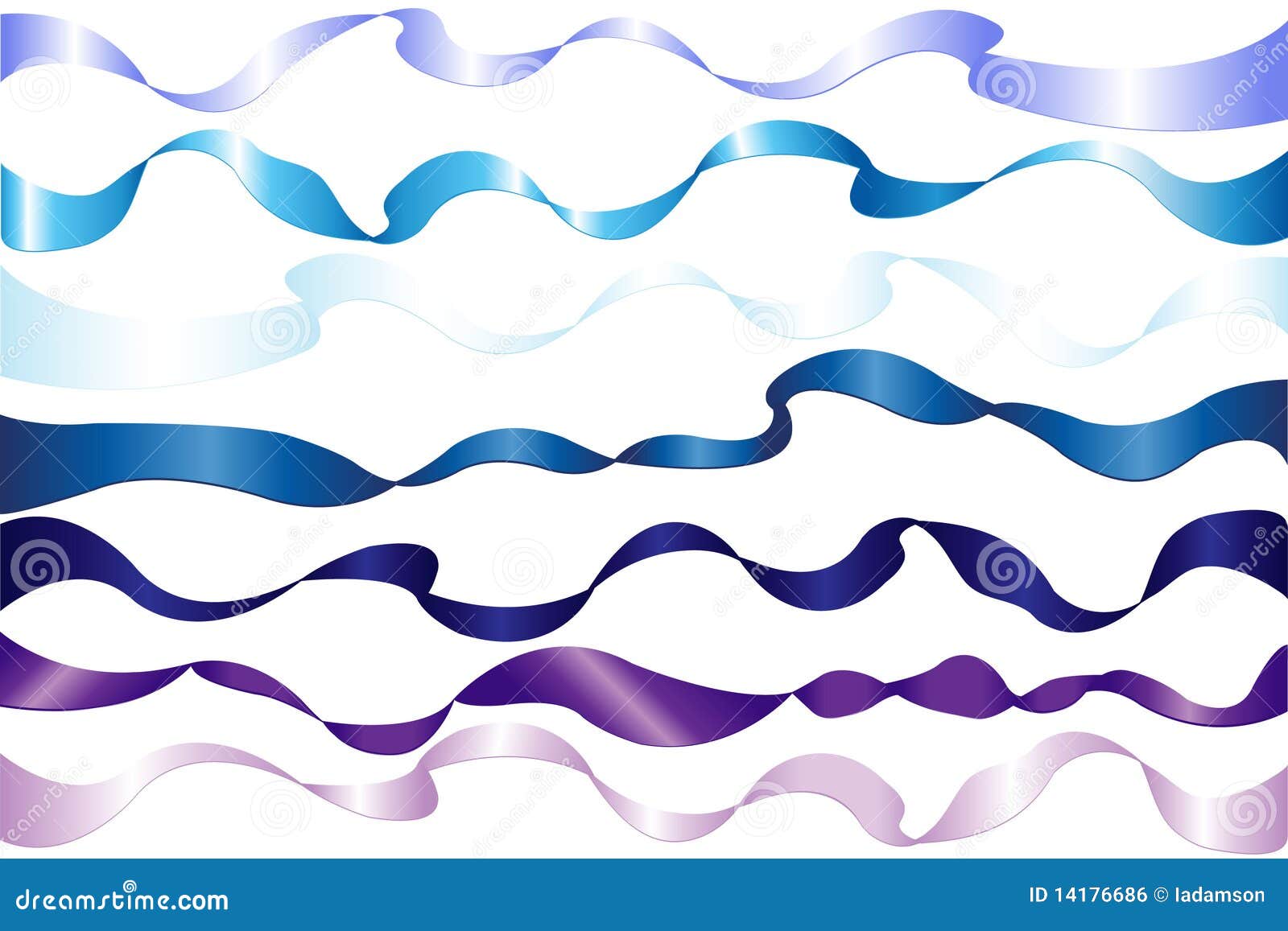 7 Blue Ribbons. Vector stock vector. Illustration of claret - 14176686