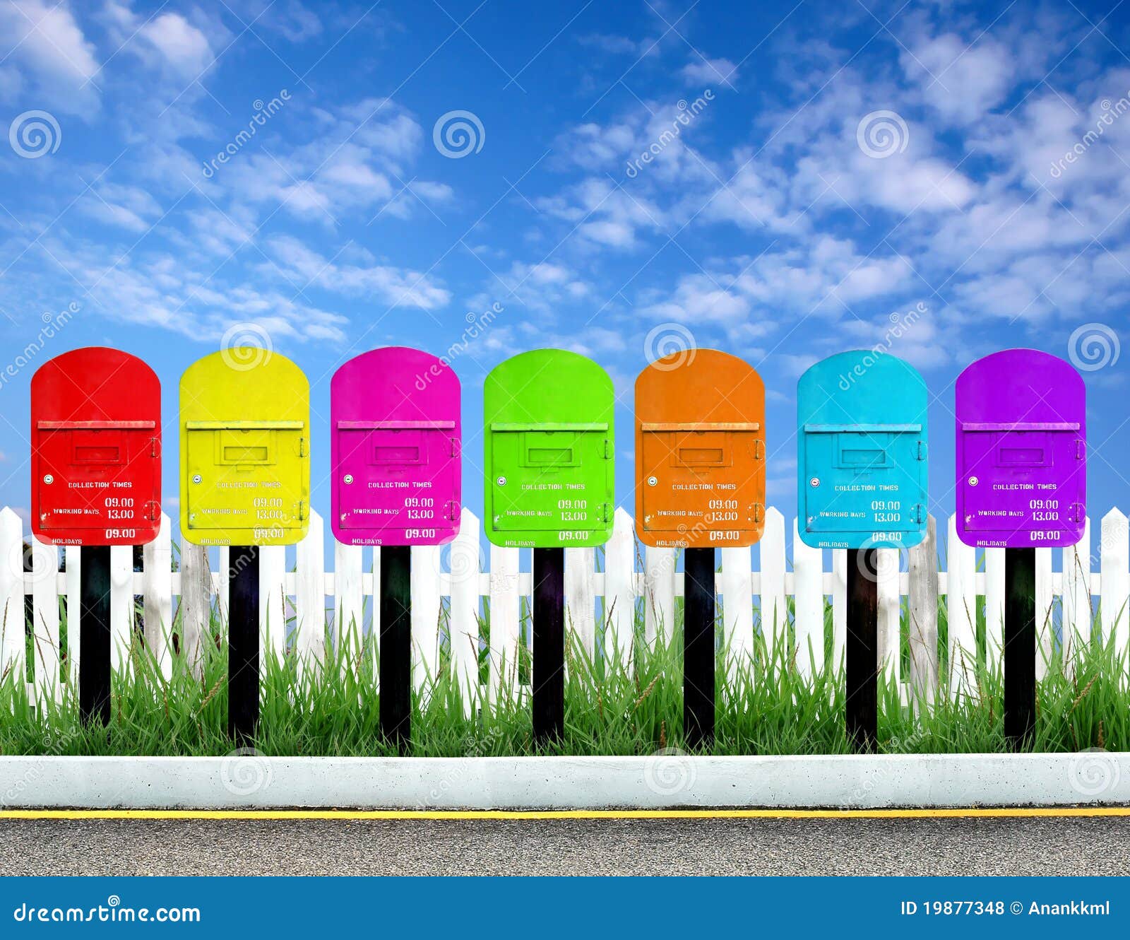 7 color postbox stock photo. Image of postal, steel, post - 19877348