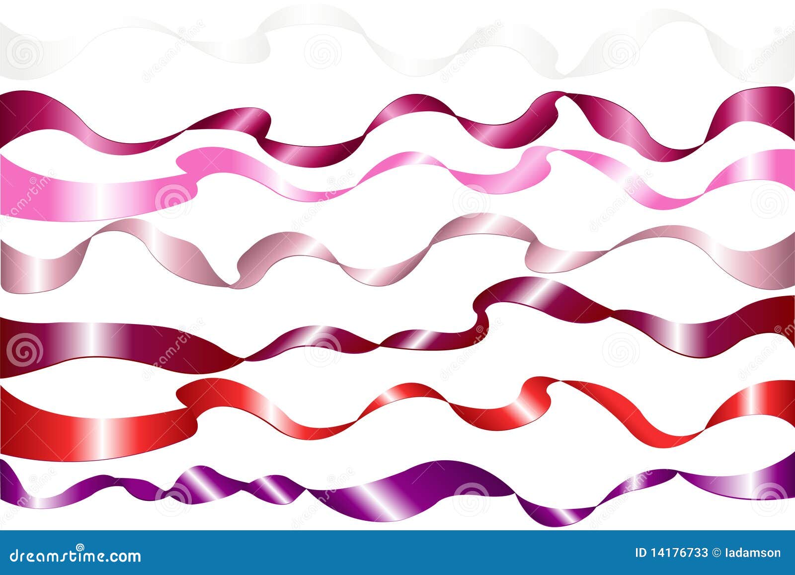 7 Colorful Ribbons. Vector stock vector. Illustration of congratulating ...