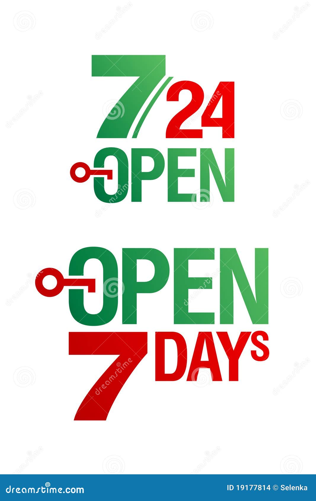 7 Days Open stock vector. Illustration of metal, communication - 19177814