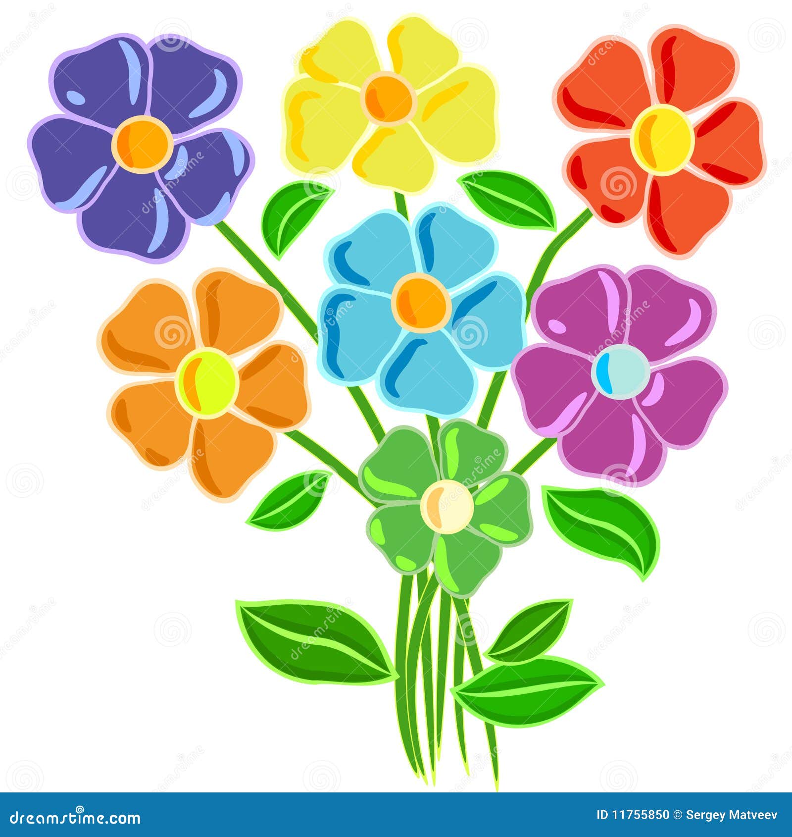 7 flower stock vector. Illustration of cute, flower, beautiful - 11755850
