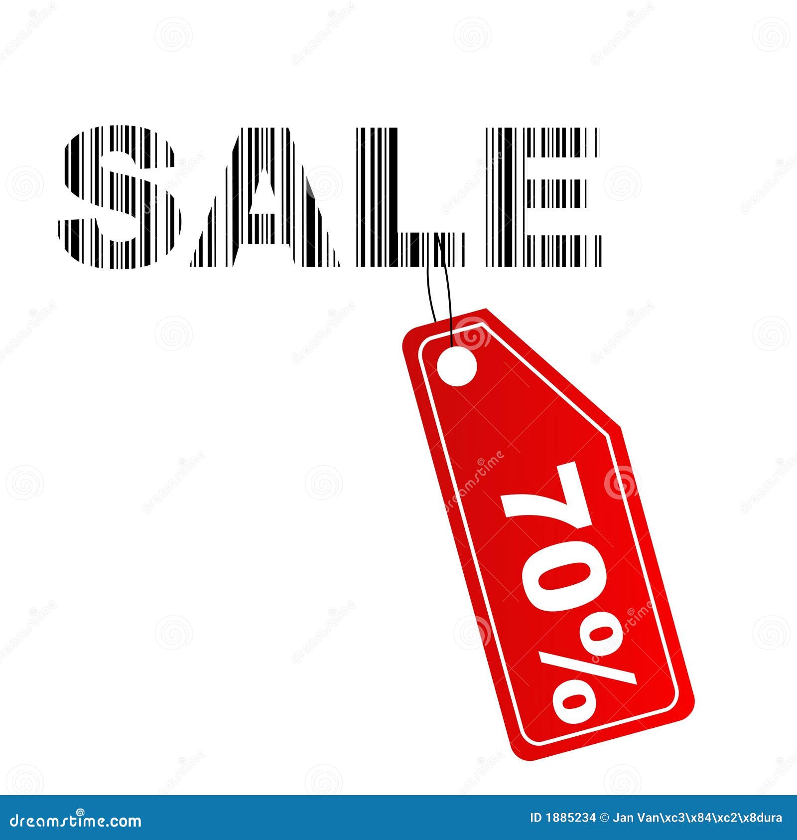 70% Reduction Label With Barcode Picture. Image: 1885234