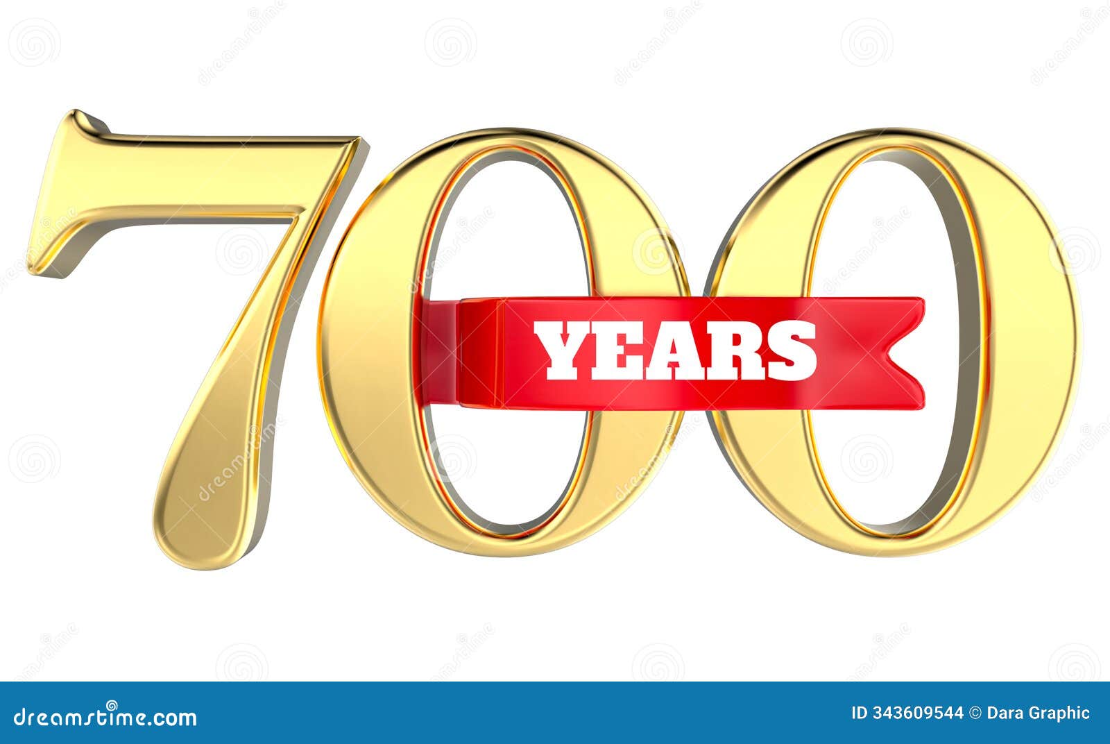 700 Number Gold 3D Render with White Background Stock Illustration ...