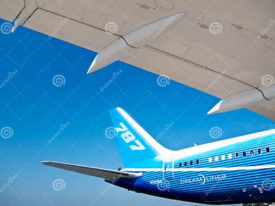 787 - Tail and Wing of Dreamliner Editorial Photography - Image of ...