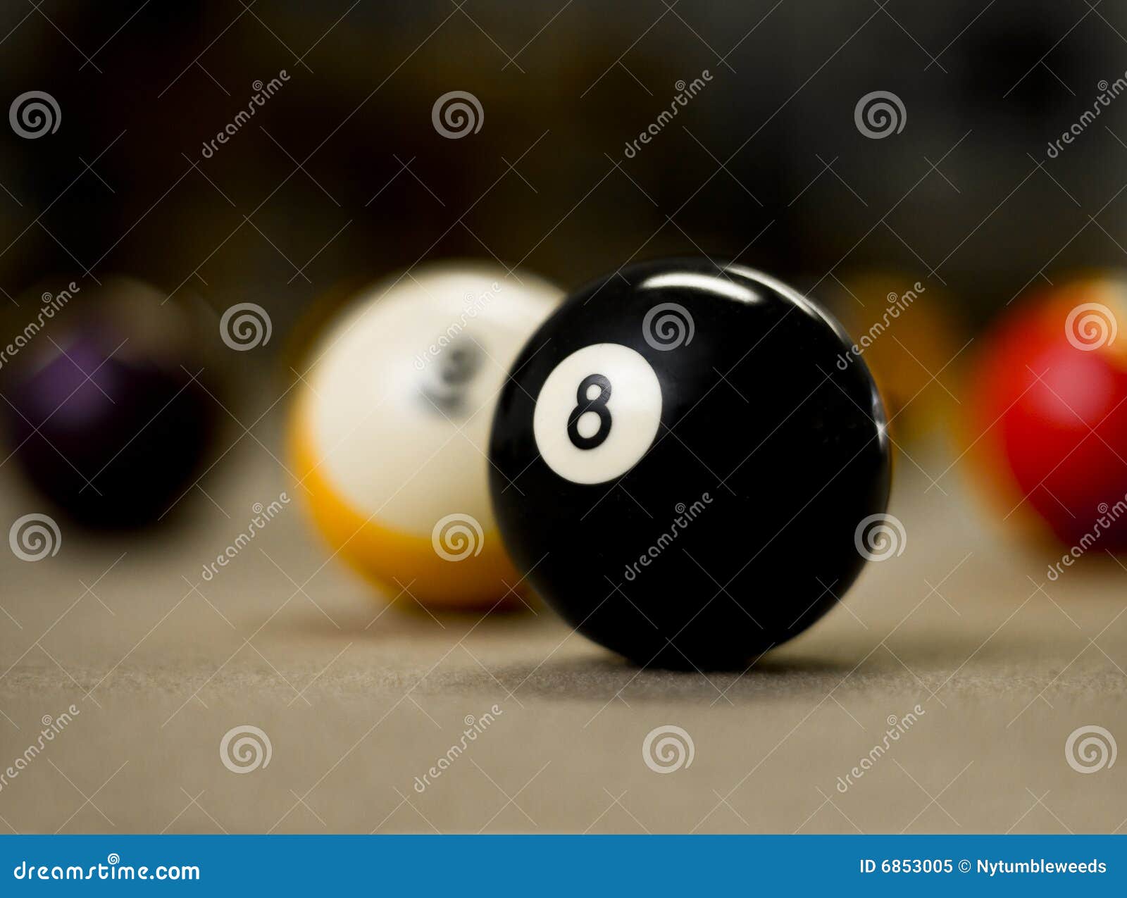 8 Ball on the Billiard Table Stock Image - Image of nine, felt: 6853005