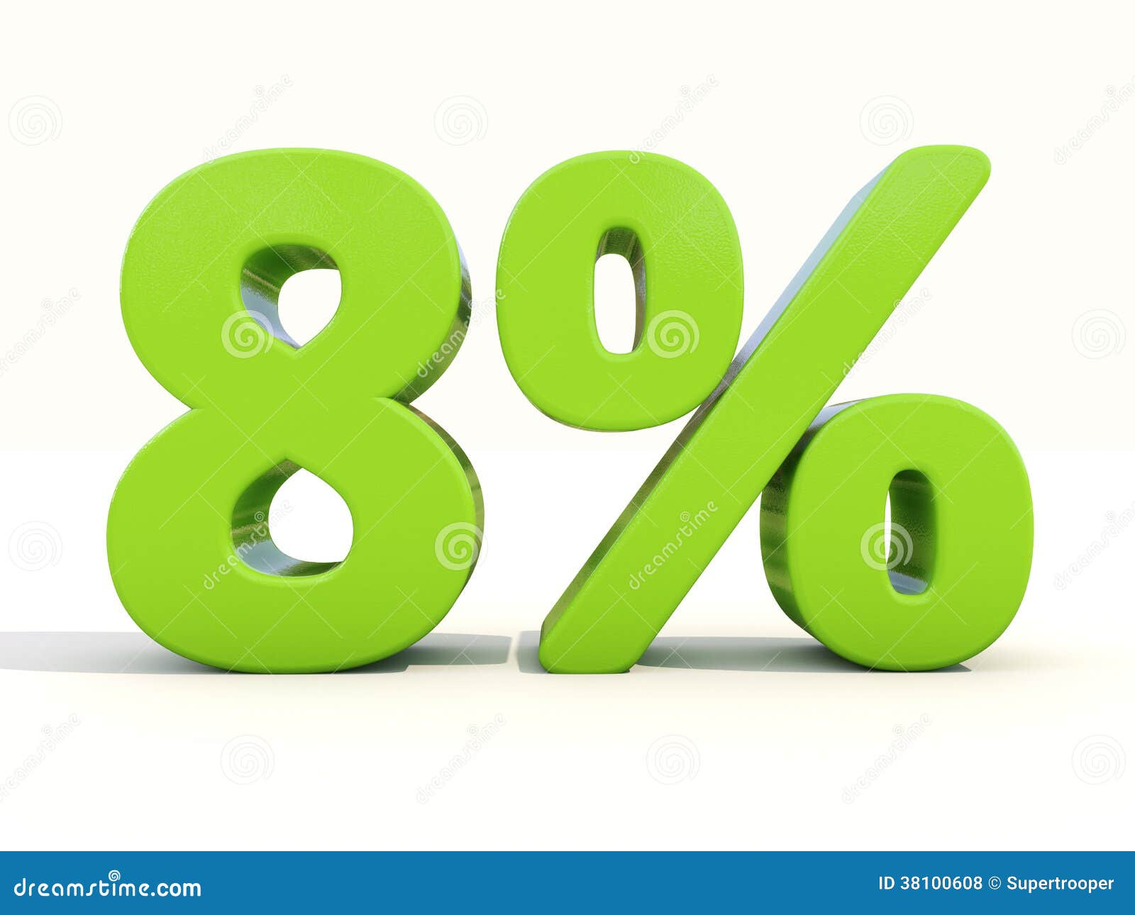 8 Percentage Rate Icon on a White Background Stock Photo - Image of ...