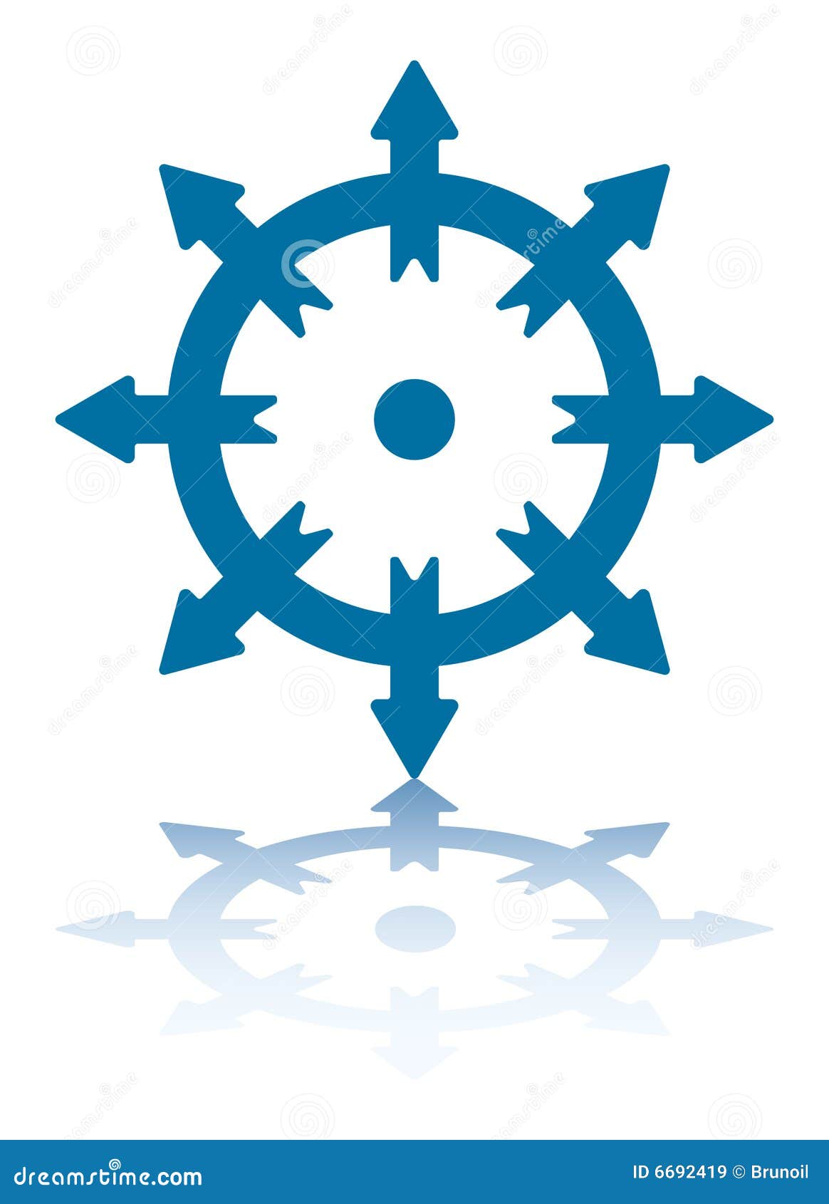 8 setas em um círculo ilustração do vetor. Ilustração de forma - 6692419