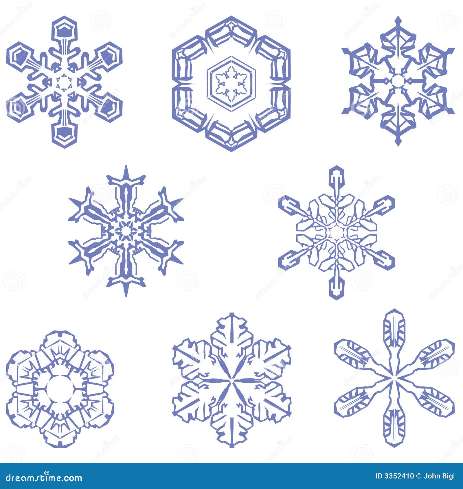 8 snowflakes stock vector. Illustration of wonder, frost - 3352410