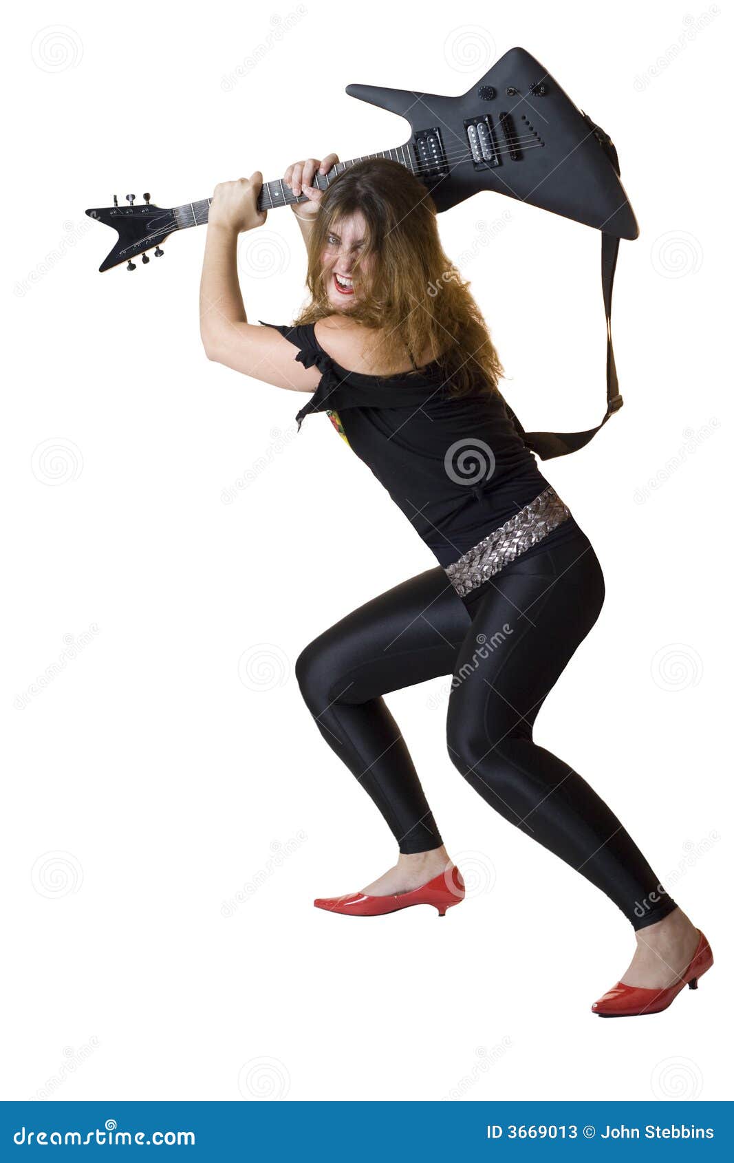 80 s Rocker Chick stock image. Image of young, rebel, smash - 3669013