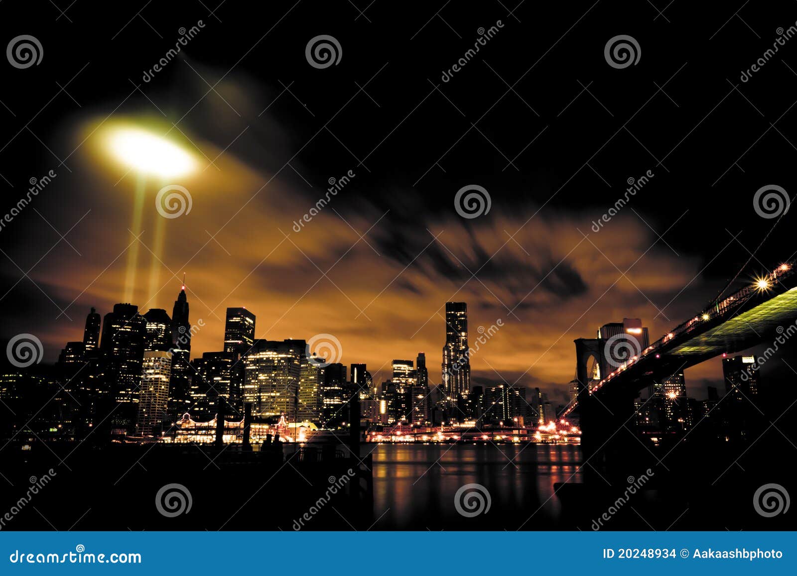 9/11 Hulde in Licht Panorama Redactionele Stock Afbeelding - Image of ...