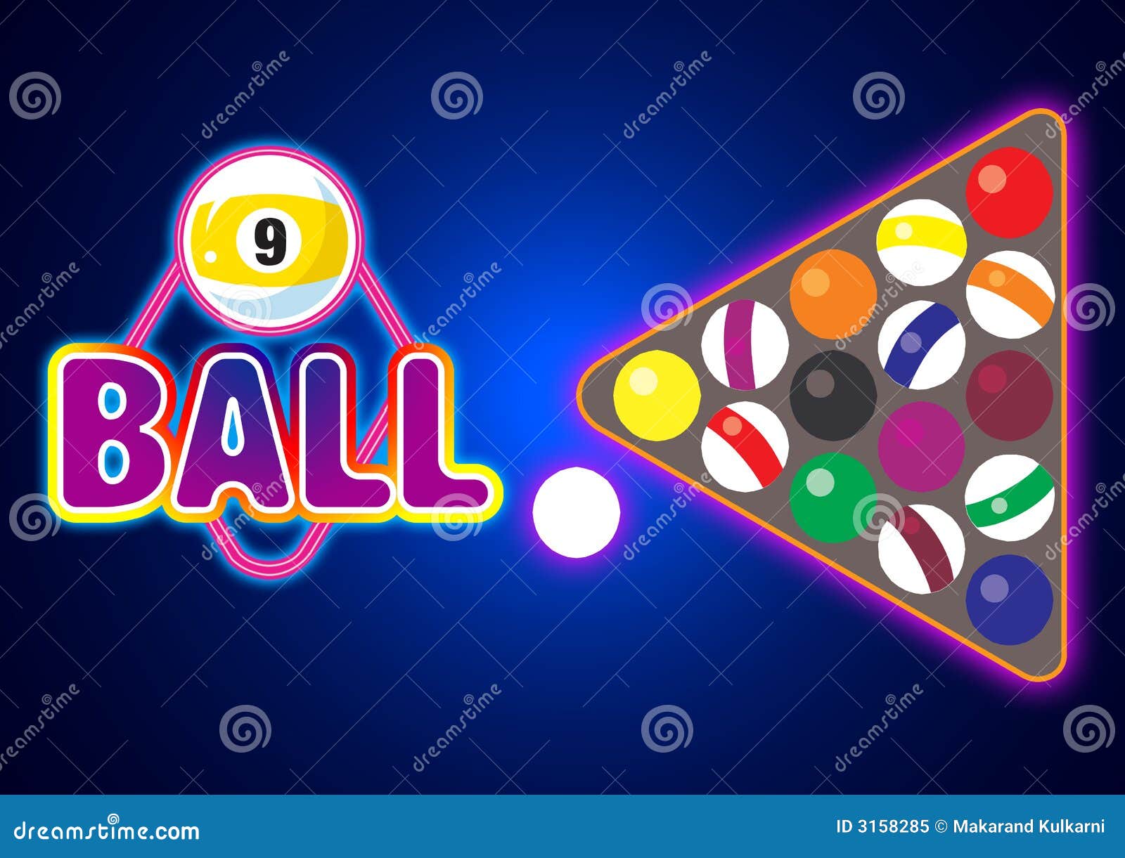 9 Ball stock illustration. Illustration of snooker, sports - 3158285