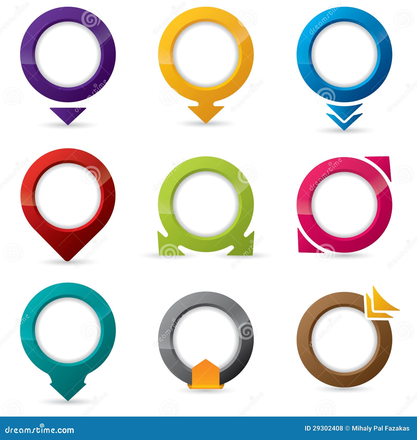 9 different icon designs stock vector. Illustration of symbol - 29302408