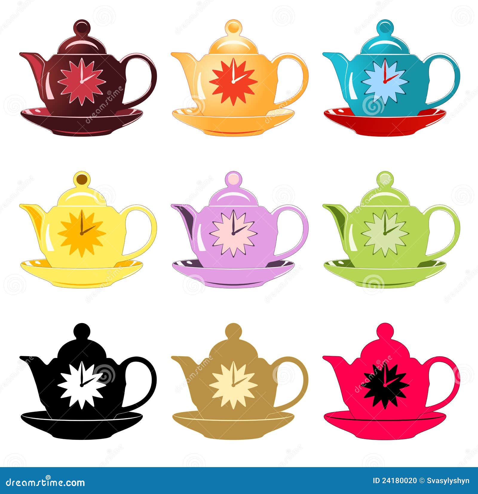 Colored Teapots Set Royalty-Free Stock Image | CartoonDealer.com #51495256