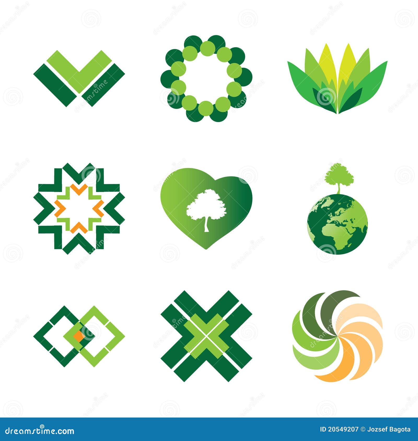 9 eco logos and icons stock vector. Illustration of orange - 20549207