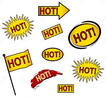 9 Hot Web Icons or Labels Gold Stock Vector - Illustration of generated ...