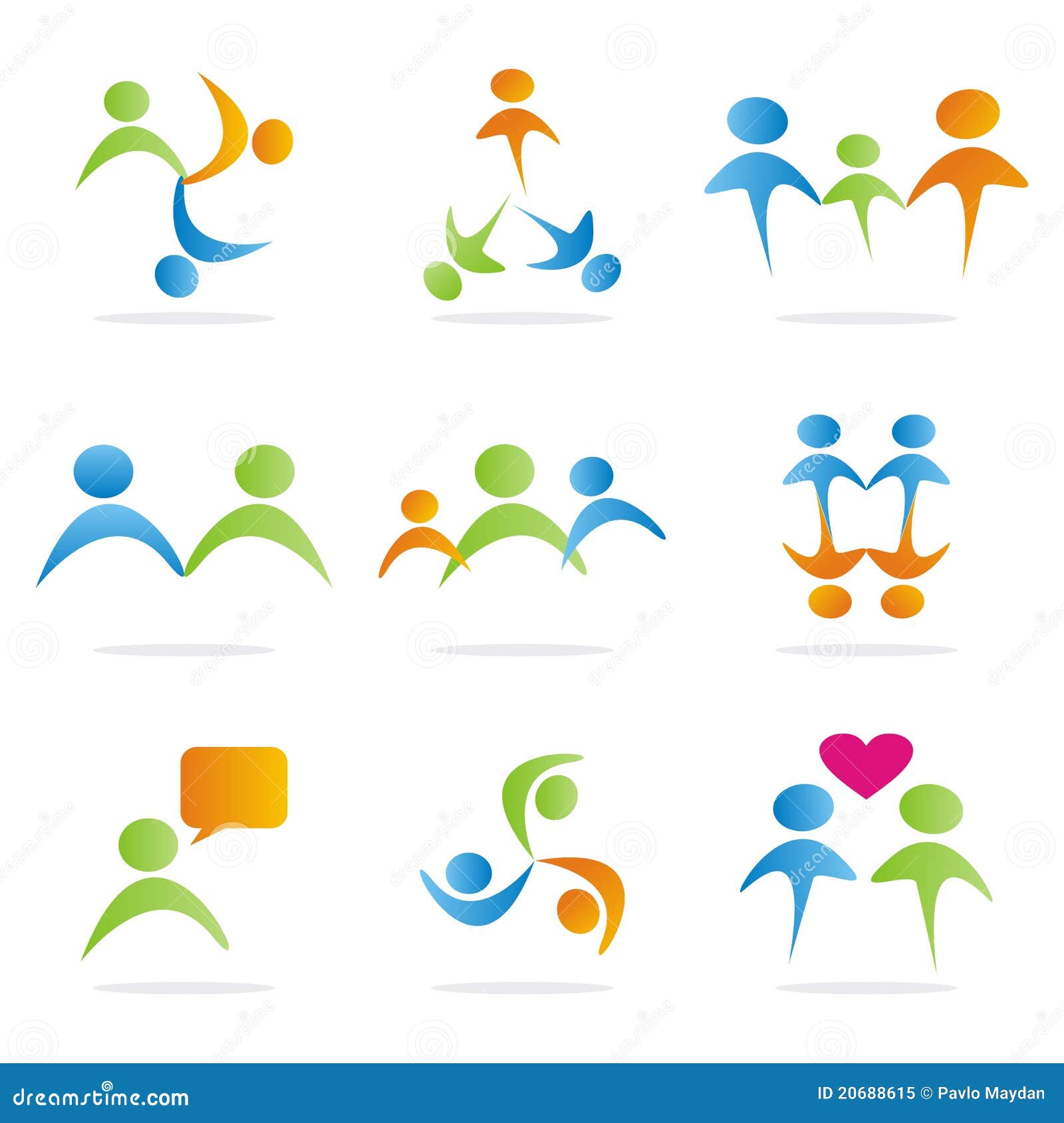 9 logo people symbols stock illustration. Illustration of parent - 20688615