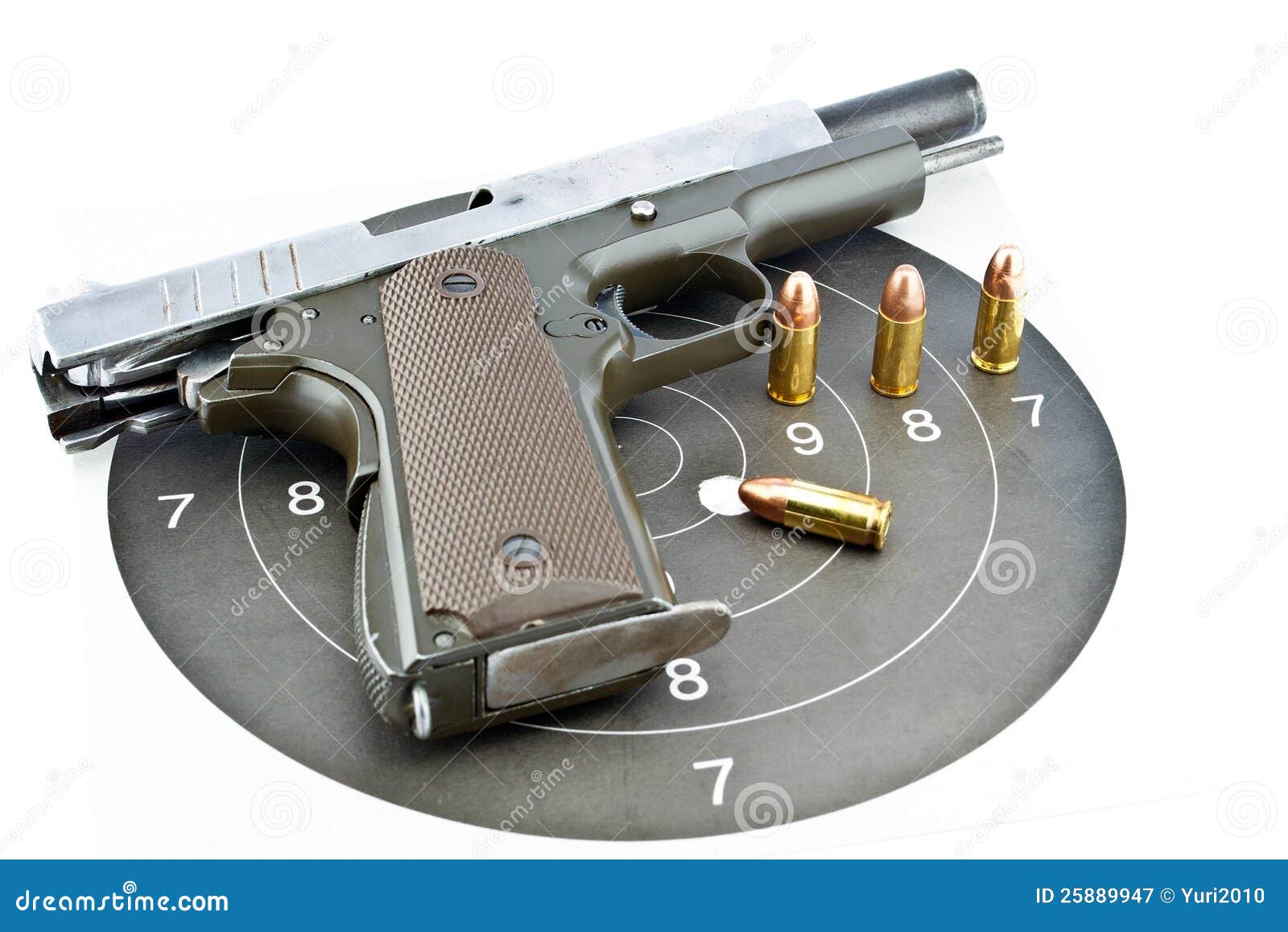 9-mm Handgun and Target Shooting Stock Image - Image of sight, violence ...