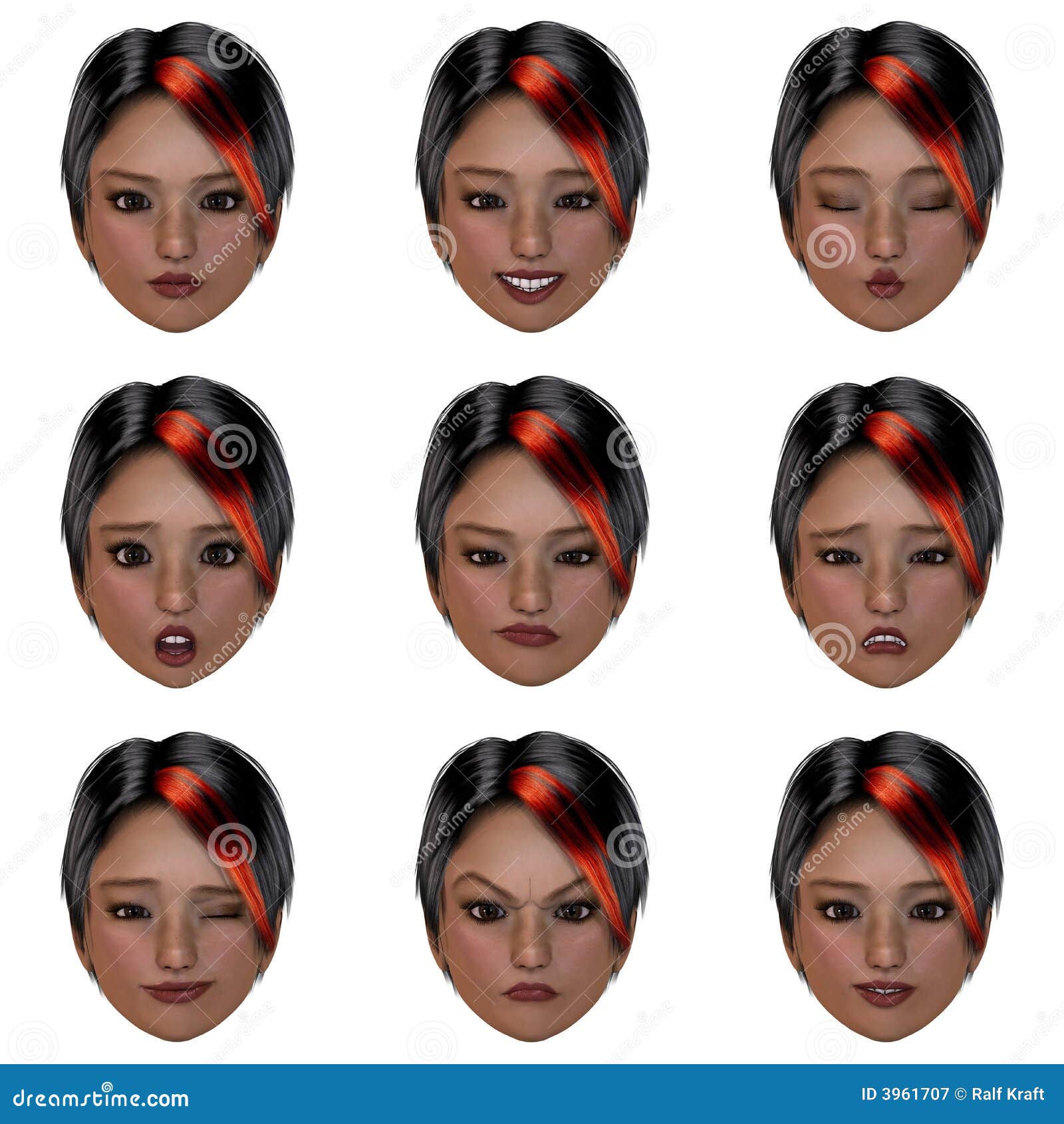 Nine Emotions With One Face Royalty-Free Stock Image | CartoonDealer ...