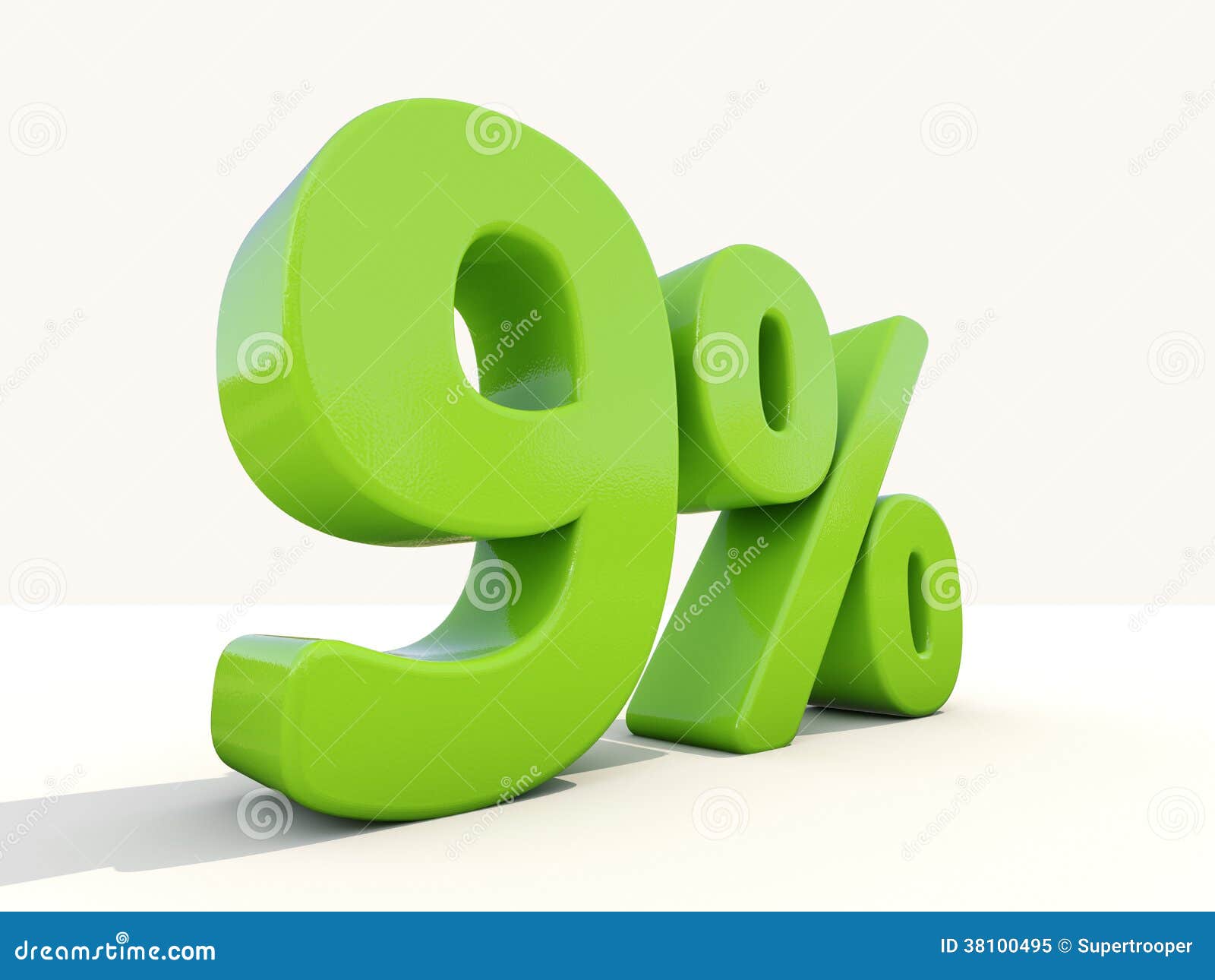 9 Percentage Rate Icon on a White Background Stock Image - Image of ...
