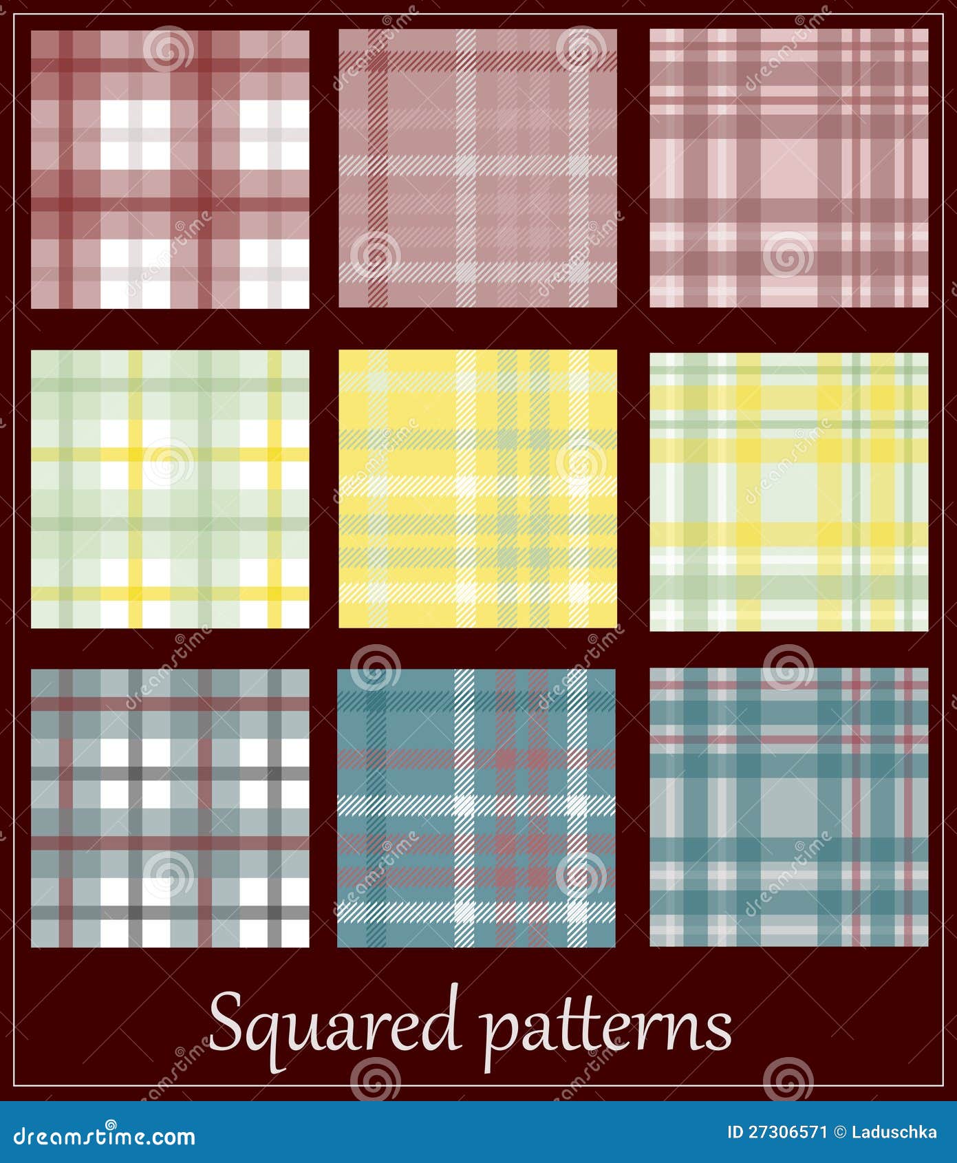 9 plaid patterns. stock vector. Illustration of pattern - 27306571