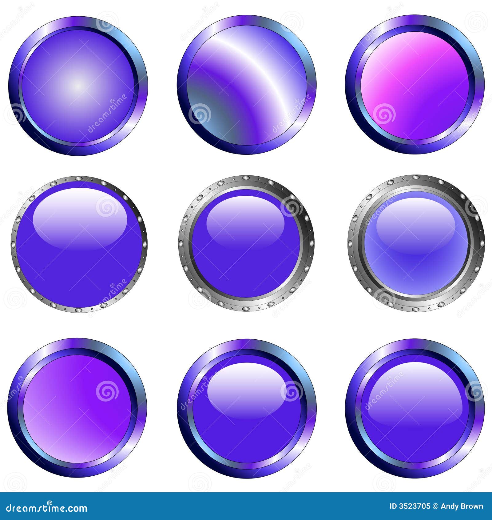 9 Purple Web Buttons stock vector. Illustration of artistic - 3523705