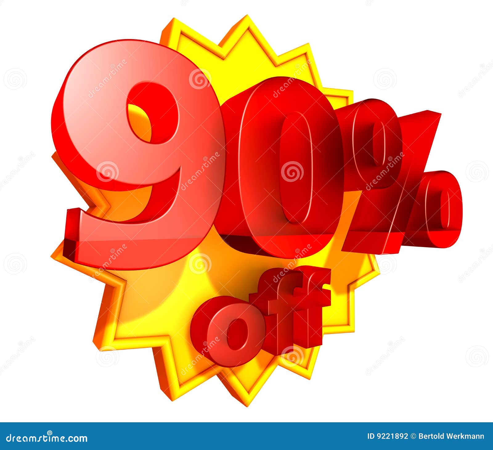 90 Percent Price Off Discount Stock Illustration - Illustration of ...