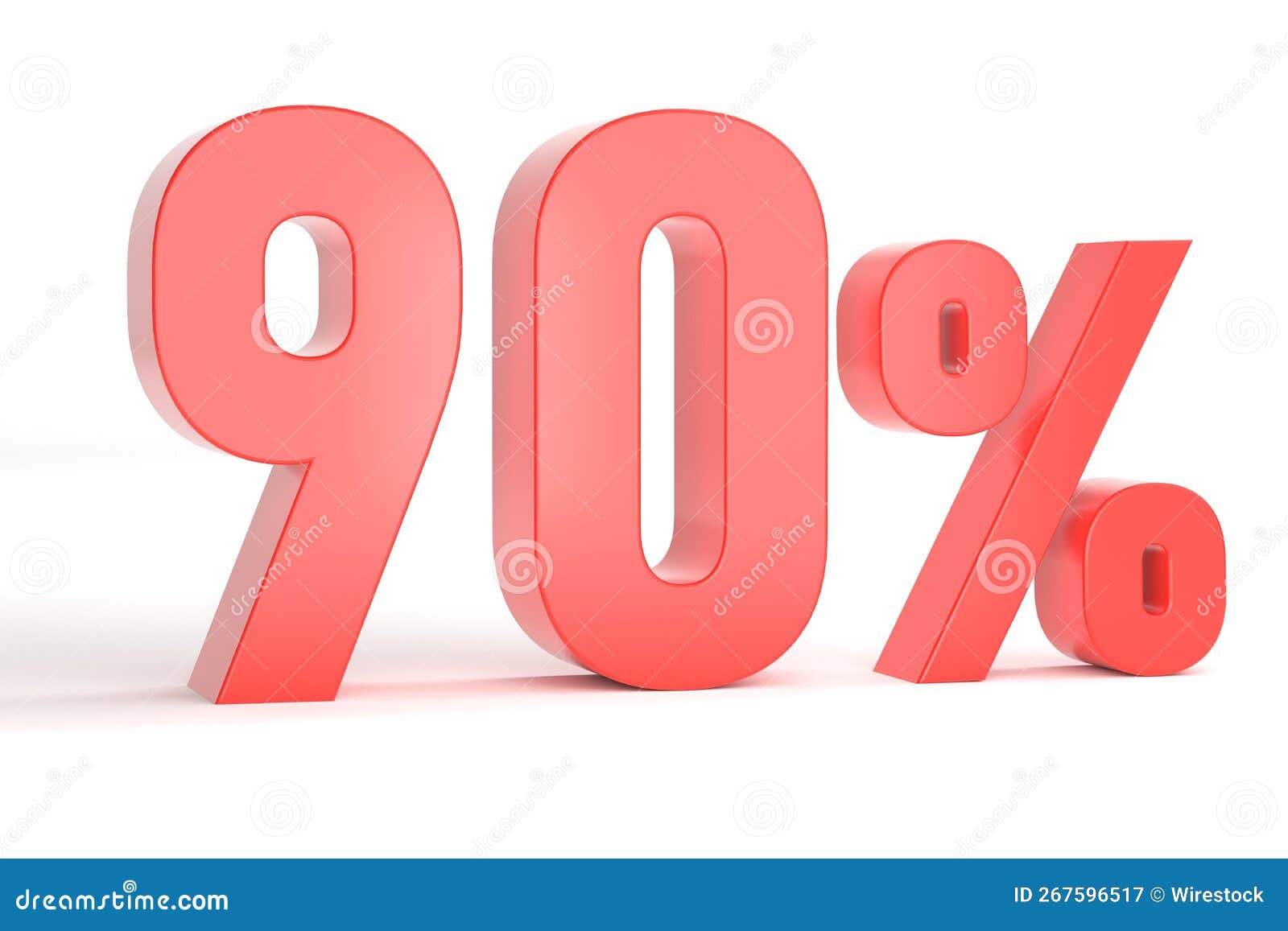 90 Percentage Text on Isolated Background Stock Illustration ...