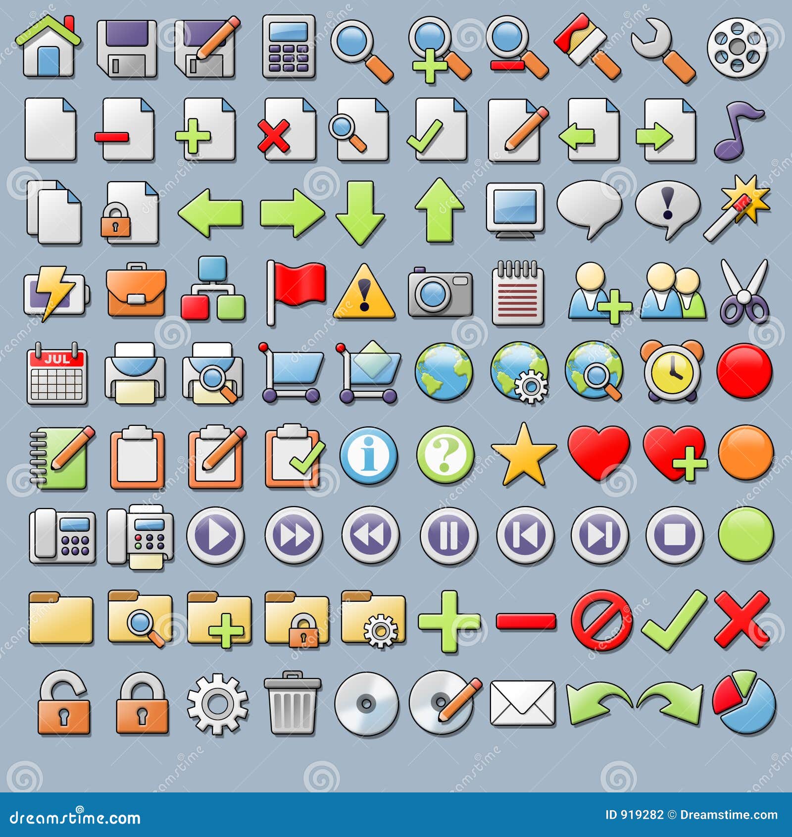 90 Various Internet and Application Icons Stock Illustration ...