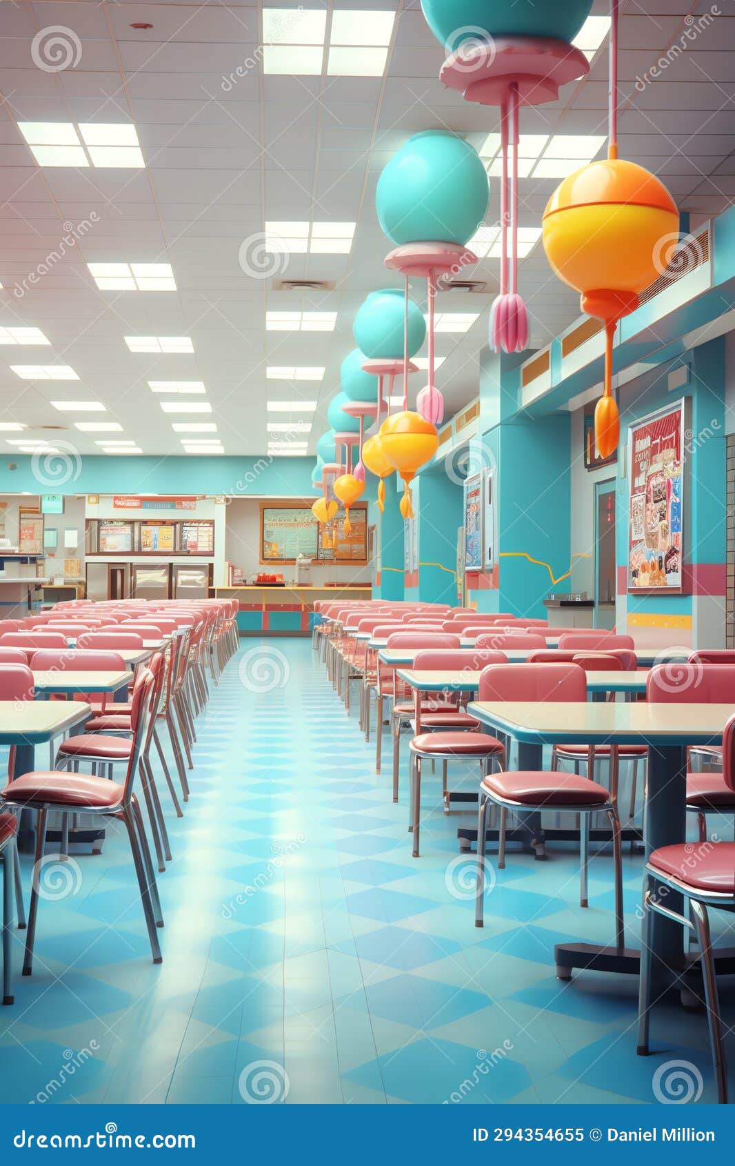 School Cafeteria Vector Illustration | CartoonDealer.com #101251592
