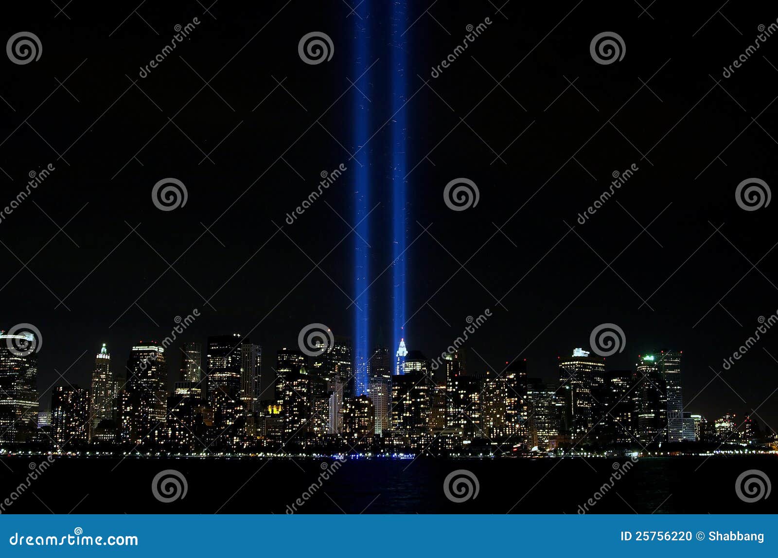 911 Tribute Lights editorial image. Image of cityscape - 25756220
