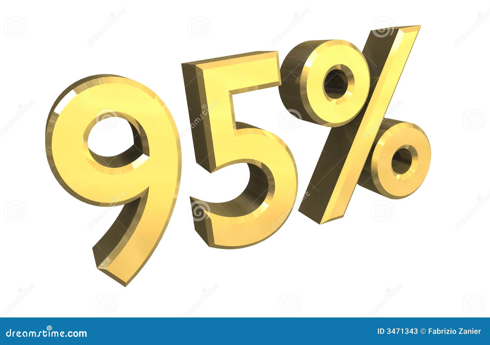 95 pour cent en or (3D) illustration stock. Illustration du escompte ...