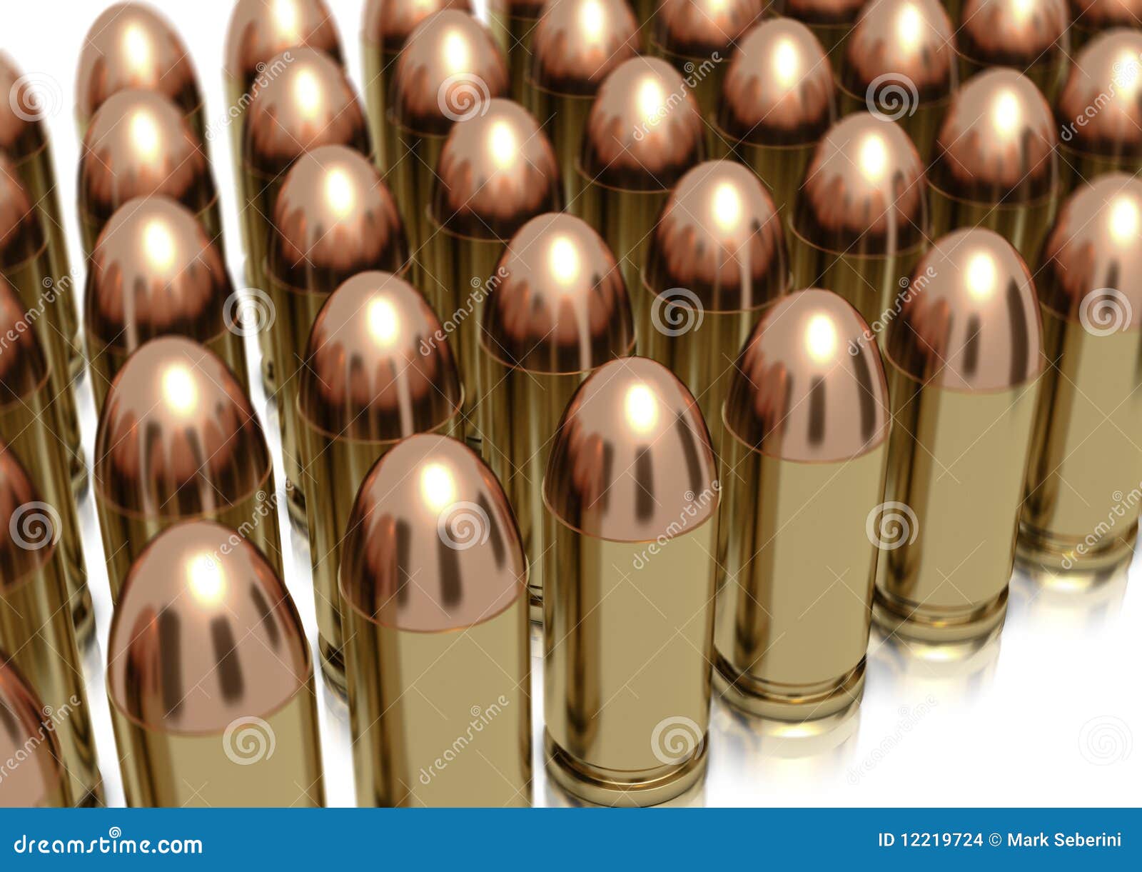 9mm bullets lined up stock illustration. Illustration of bullets - 12219724