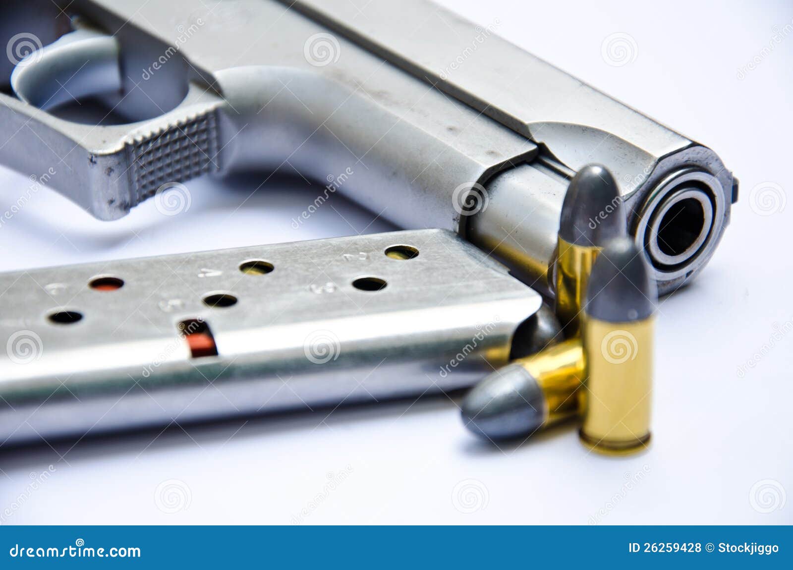 9mm. gun with bullet stock photo. Image of caliber, personal - 26259428