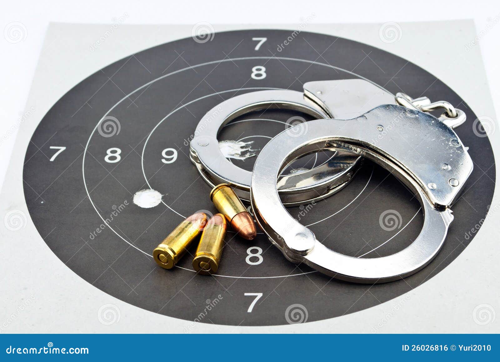 9mm Luger Ammunition and Handcuff Stock Photo - Image of industry ...