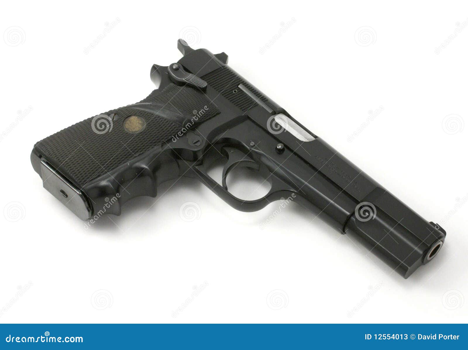 9mm Semi-Automatic Handgun stock image. Image of magazine - 12554013