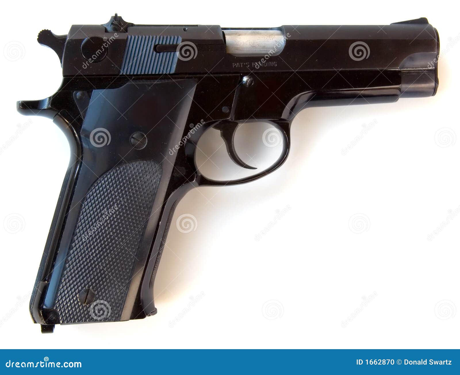 9mm Semi-Automatic Handgun stock photo. Image of sights - 1662870