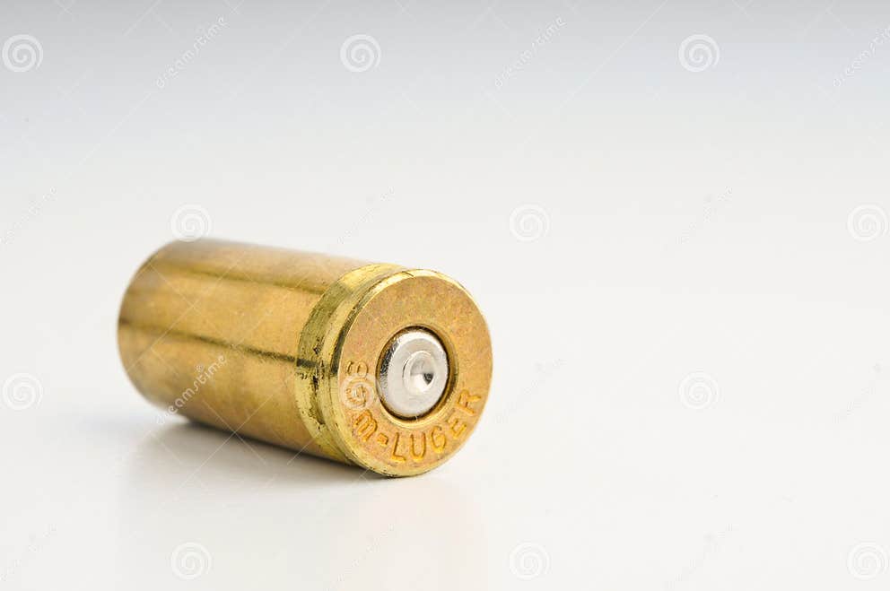 9mm Shell casing stock photo. Image of defense, brass - 17013788