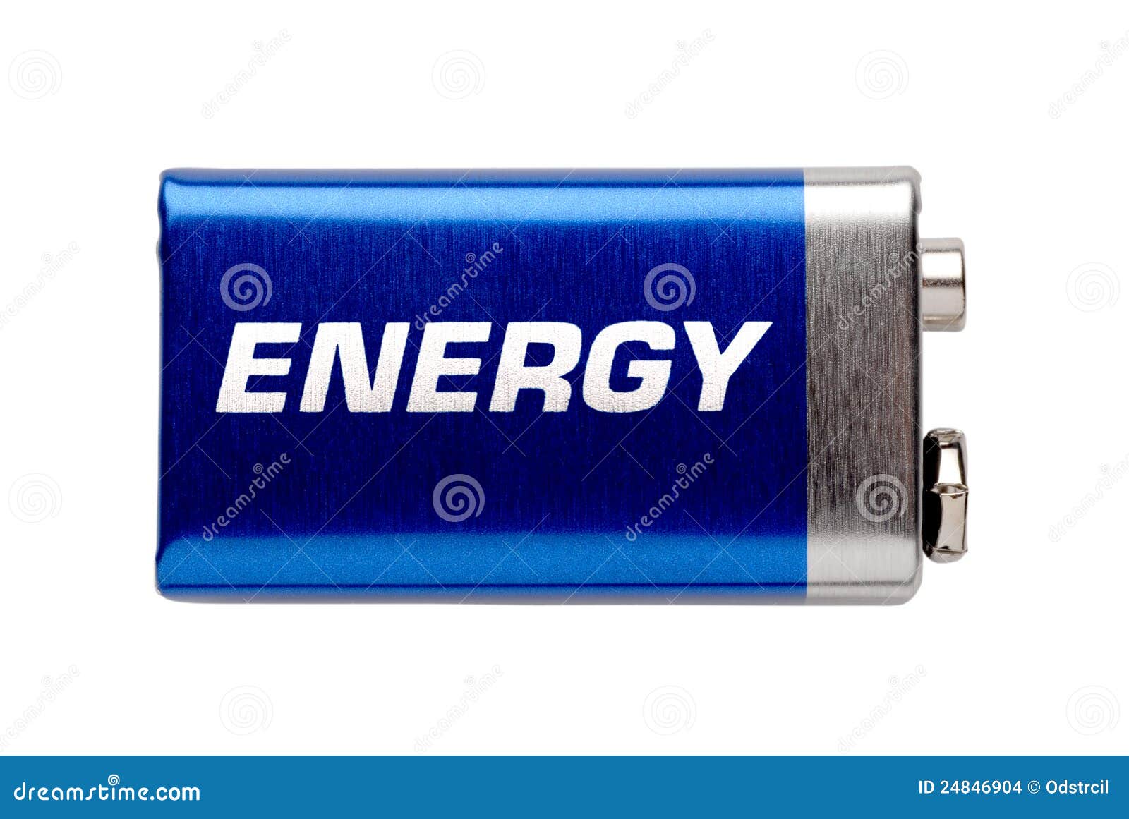 9V Battery Isolated on White with Sign Energy Stock Photo - Image of ...