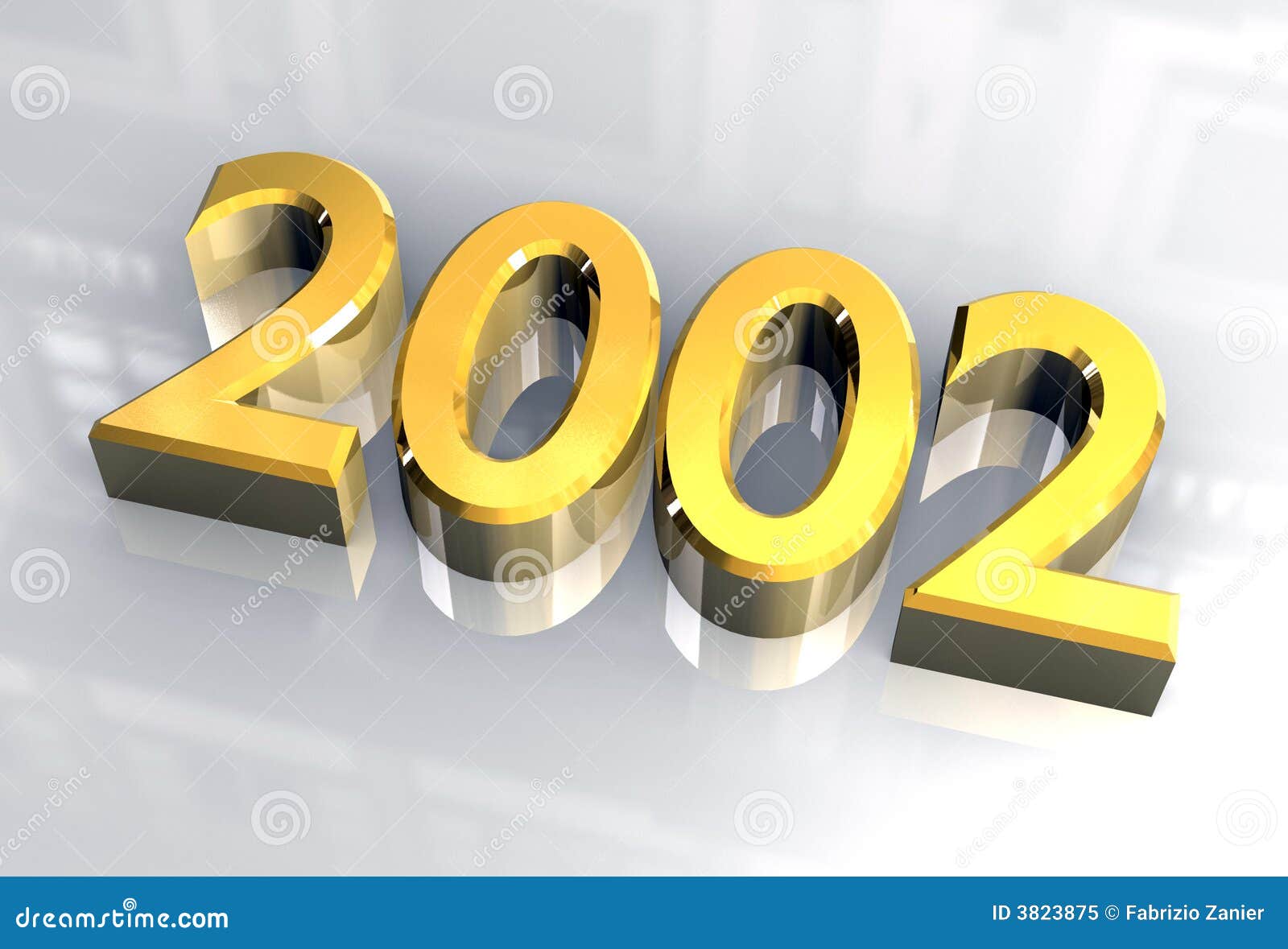 Año Nuevo 2002 En El Oro (3D) Stock de ilustración - Ilustración de ...