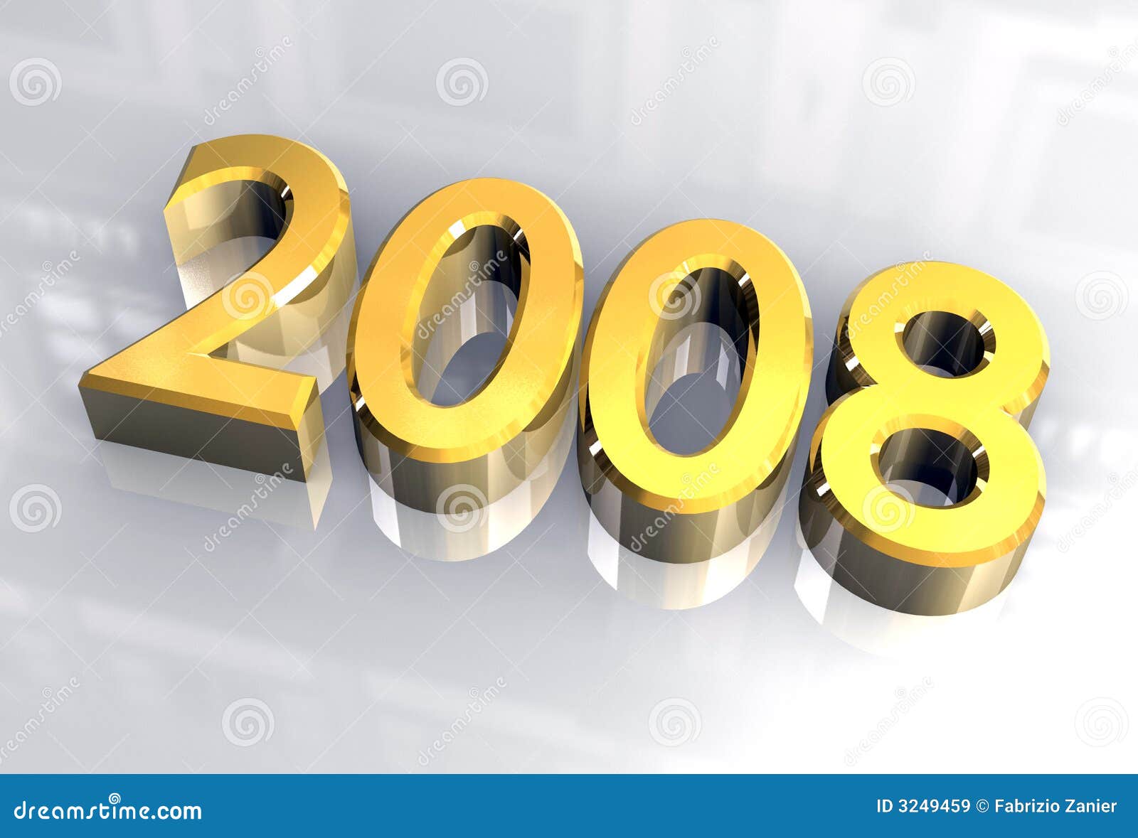 Año Nuevo 2008 En El Oro (3D) Stock de ilustración - Ilustración de ...