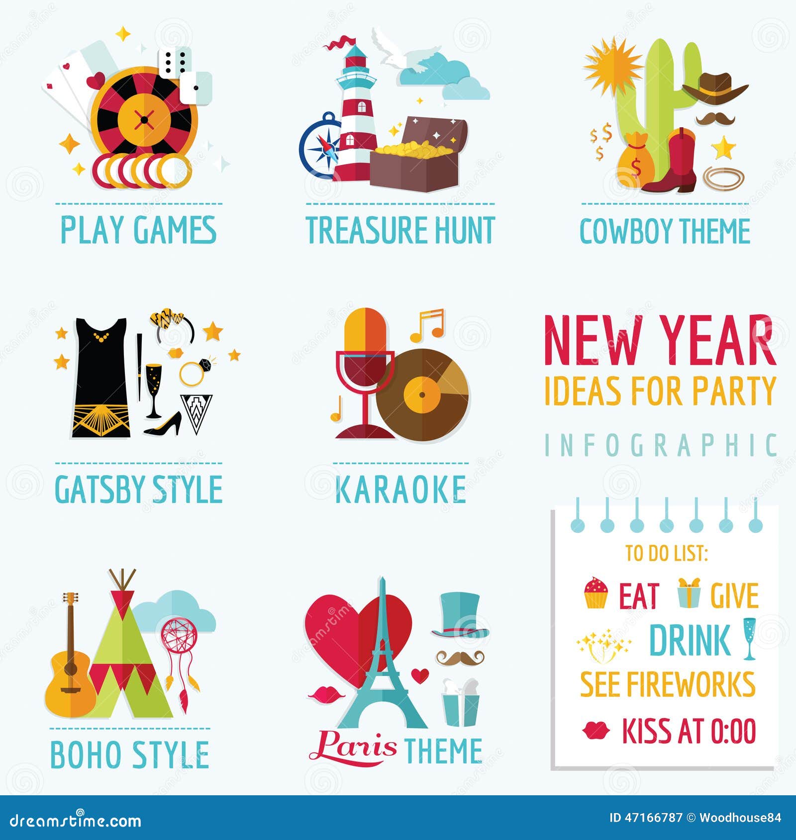 Año Nuevo Infographic ilustración del vector. Ilustración de casino ...