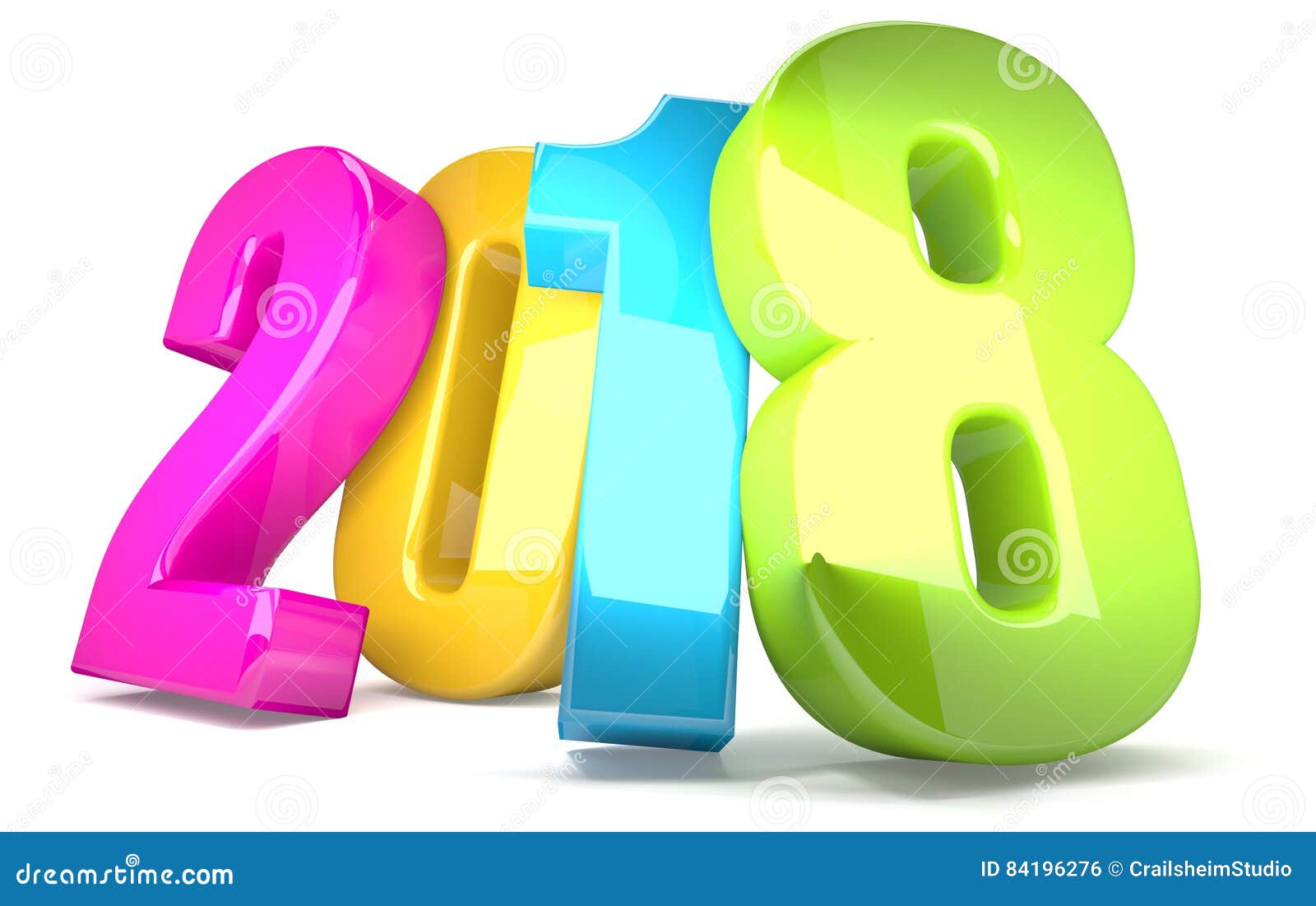 2018 Años Coloridos 3D Rinden Stock de ilustración - Ilustración de ...