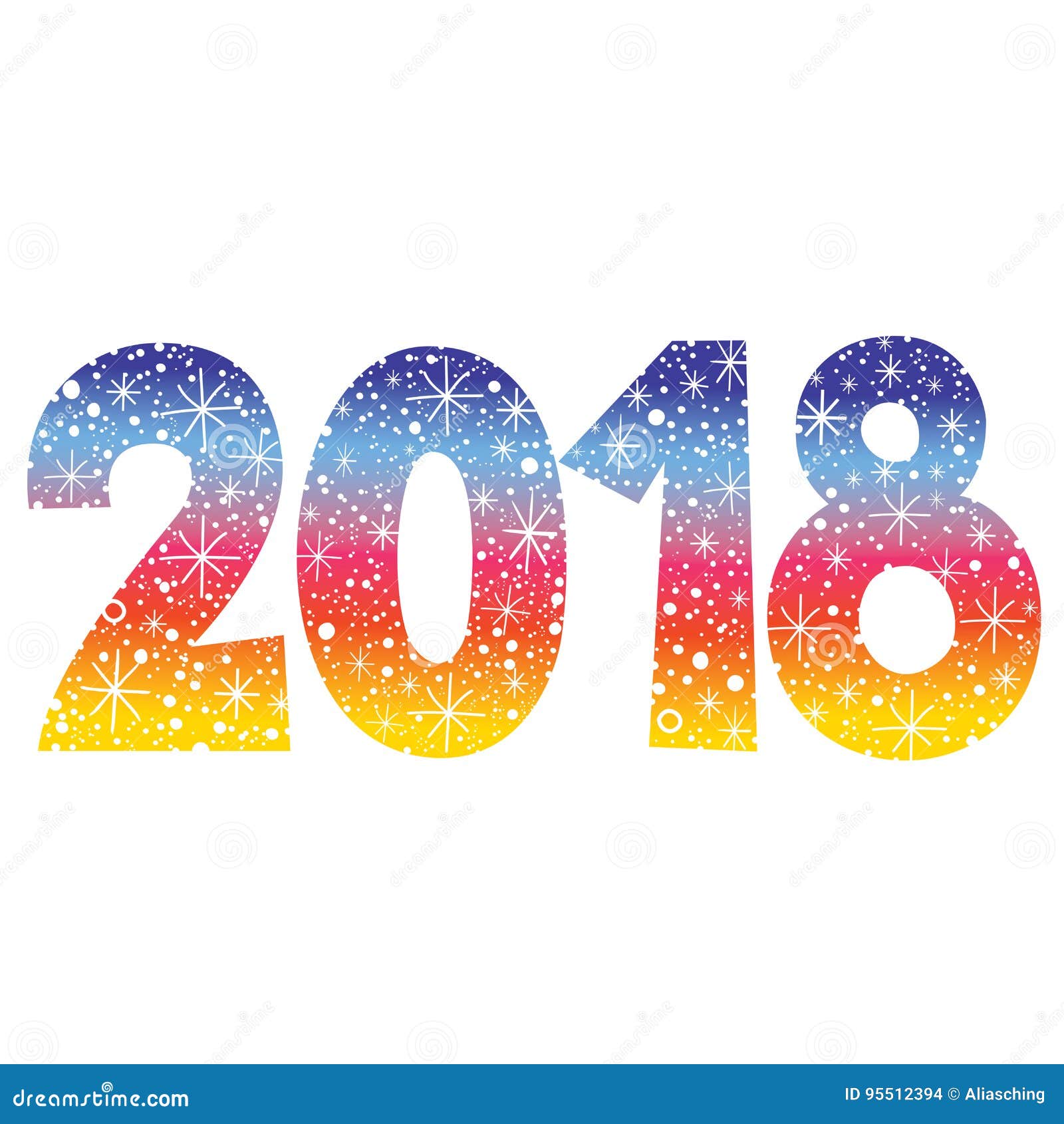 2018 Años Nuevos Dos Mil Dieciocho Ilustración del Vector - Ilustración ...