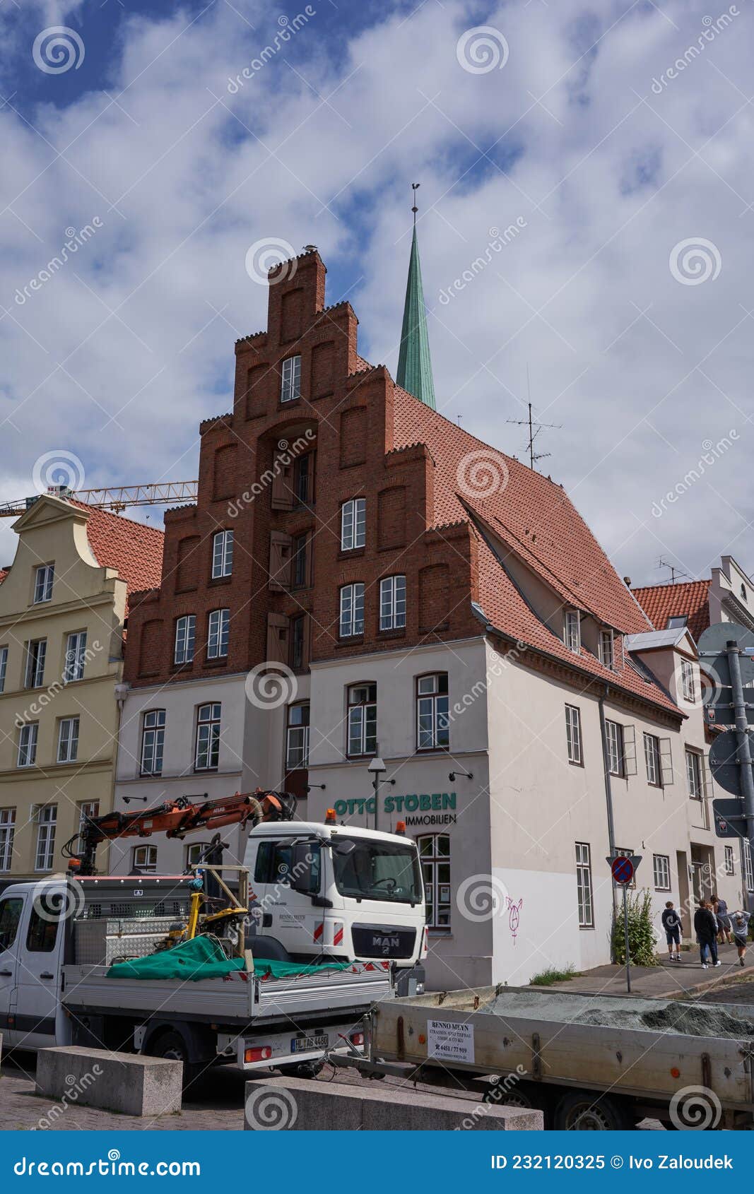 Luebeck, Germany - July 20, 2021 - a Typical Crow-stepped Gabled Town ...