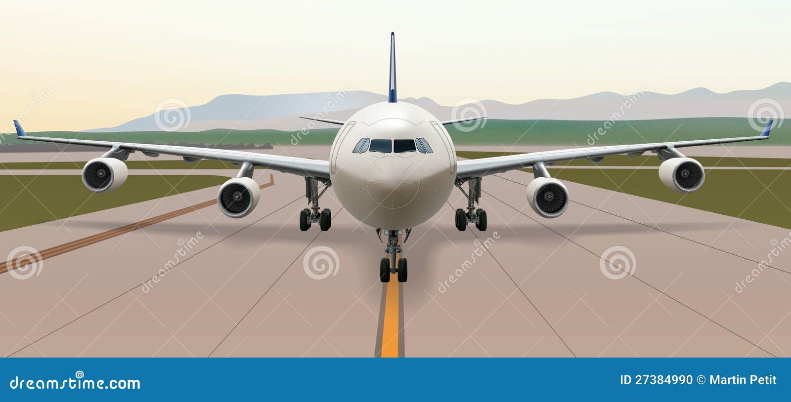 Airbus A340 Plane Illustration Drawing Royalty-Free Cartoon ...