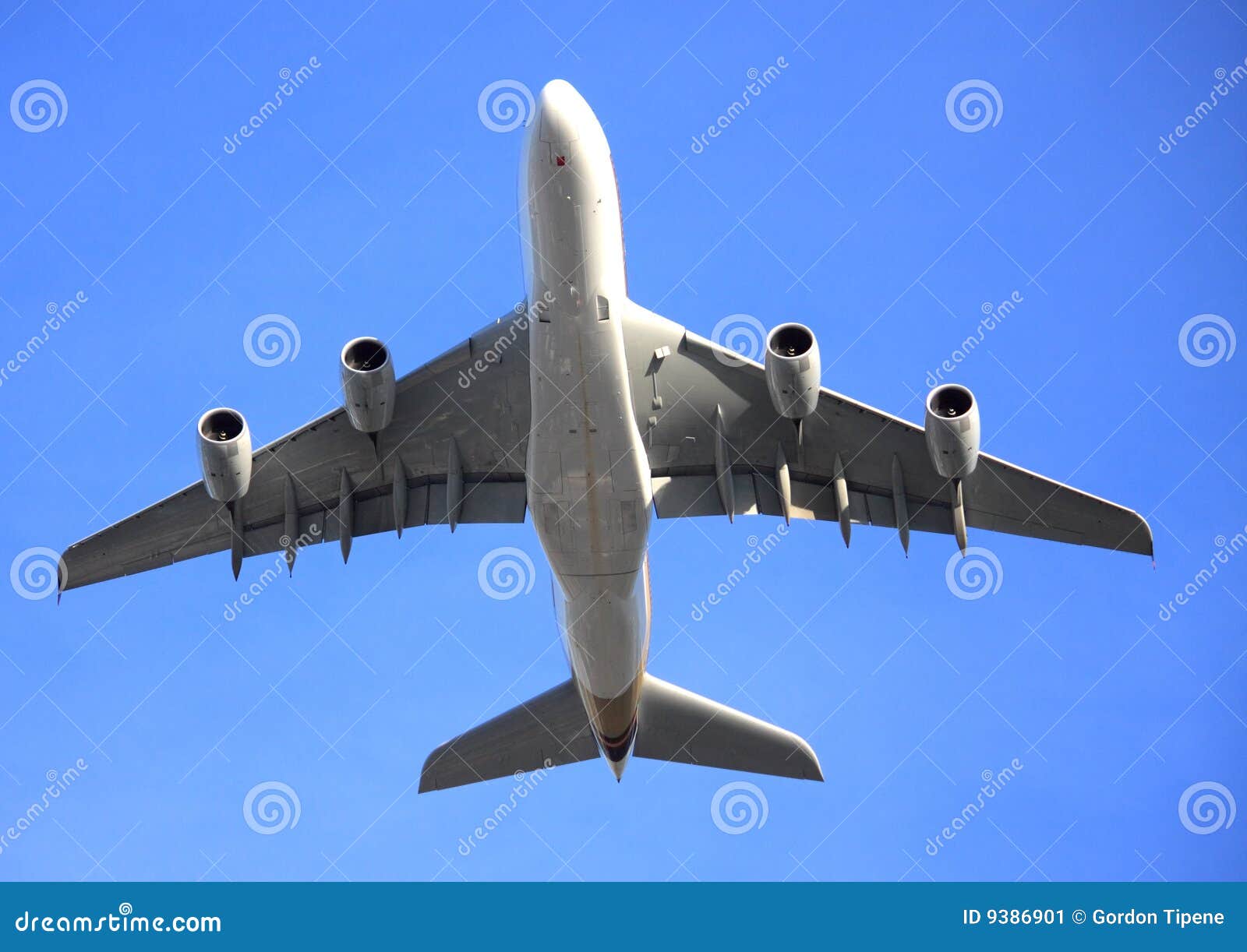 A380 flying low stock image. Image of global, commercial - 9386901